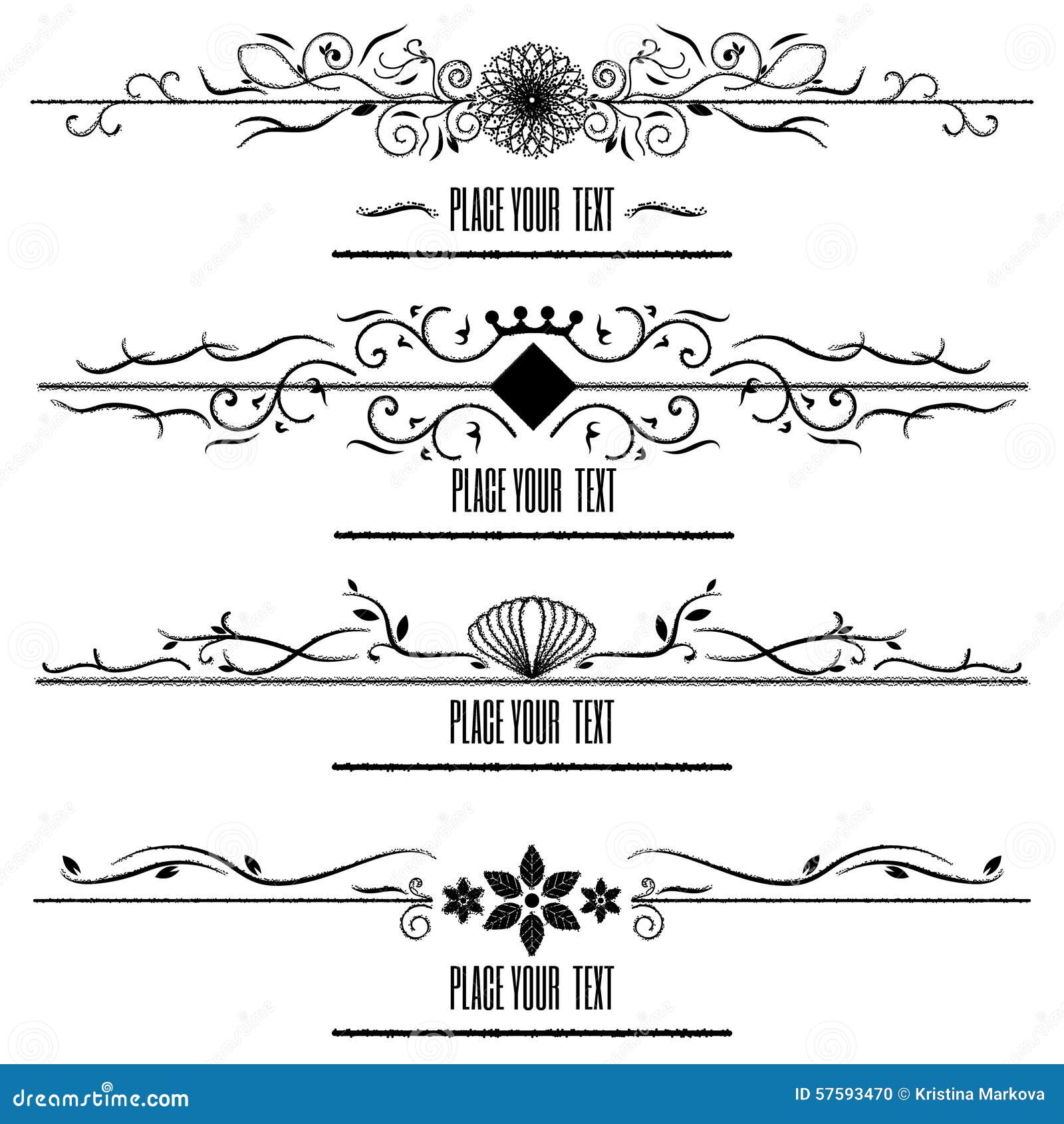 Set Border Design Element stock vector. Illustration of card - 57593470