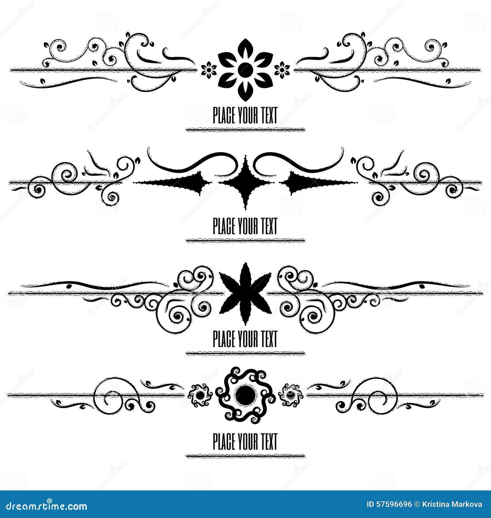 Set Border Design Element stock vector. Illustration of decoration ...