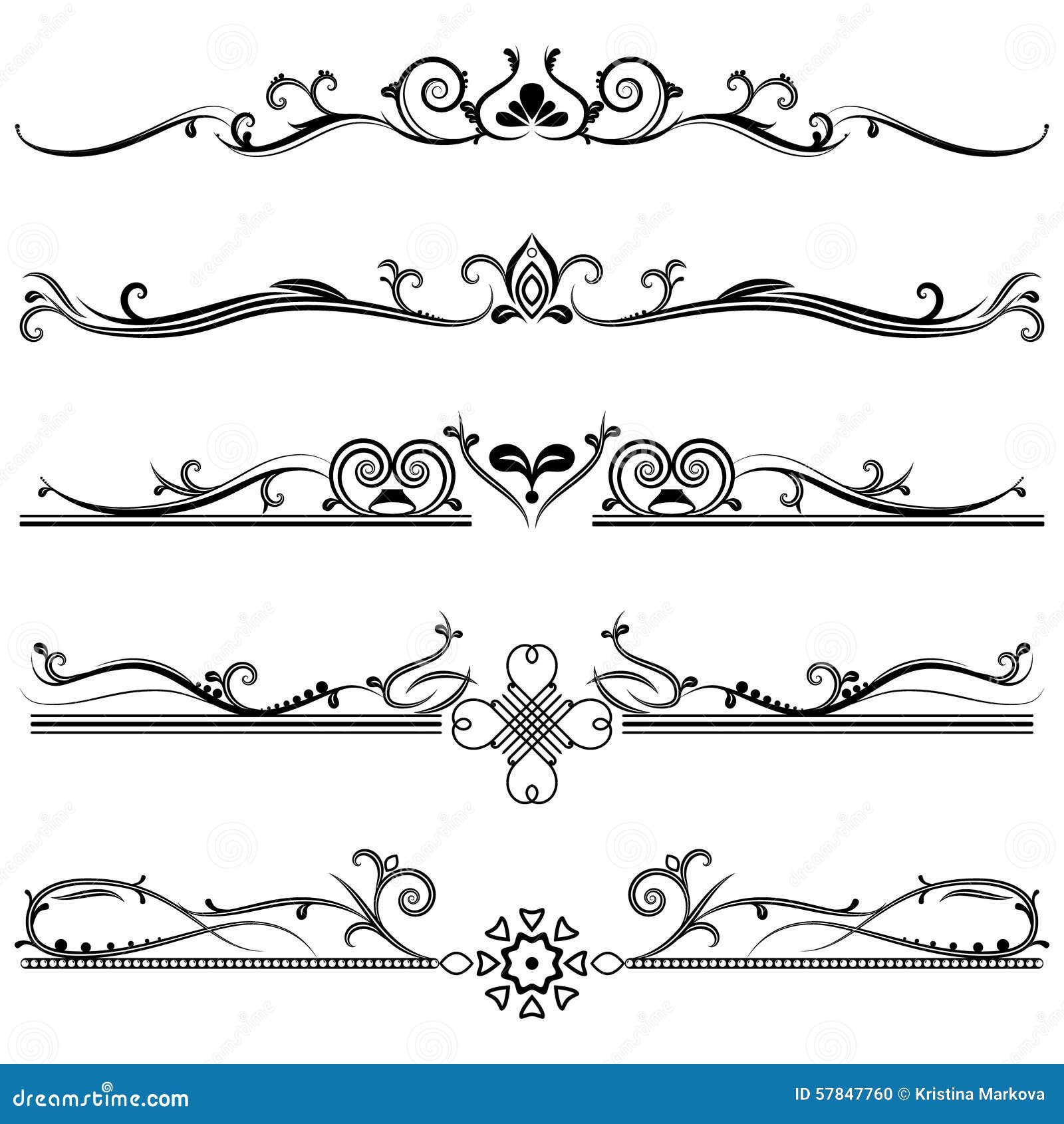 Set Border Design Element stock vector. Illustration of divider - 57847760