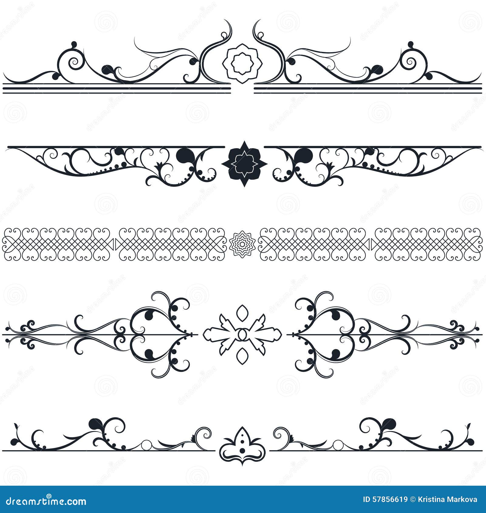 Set Border Design Element stock vector. Illustration of ornamental ...