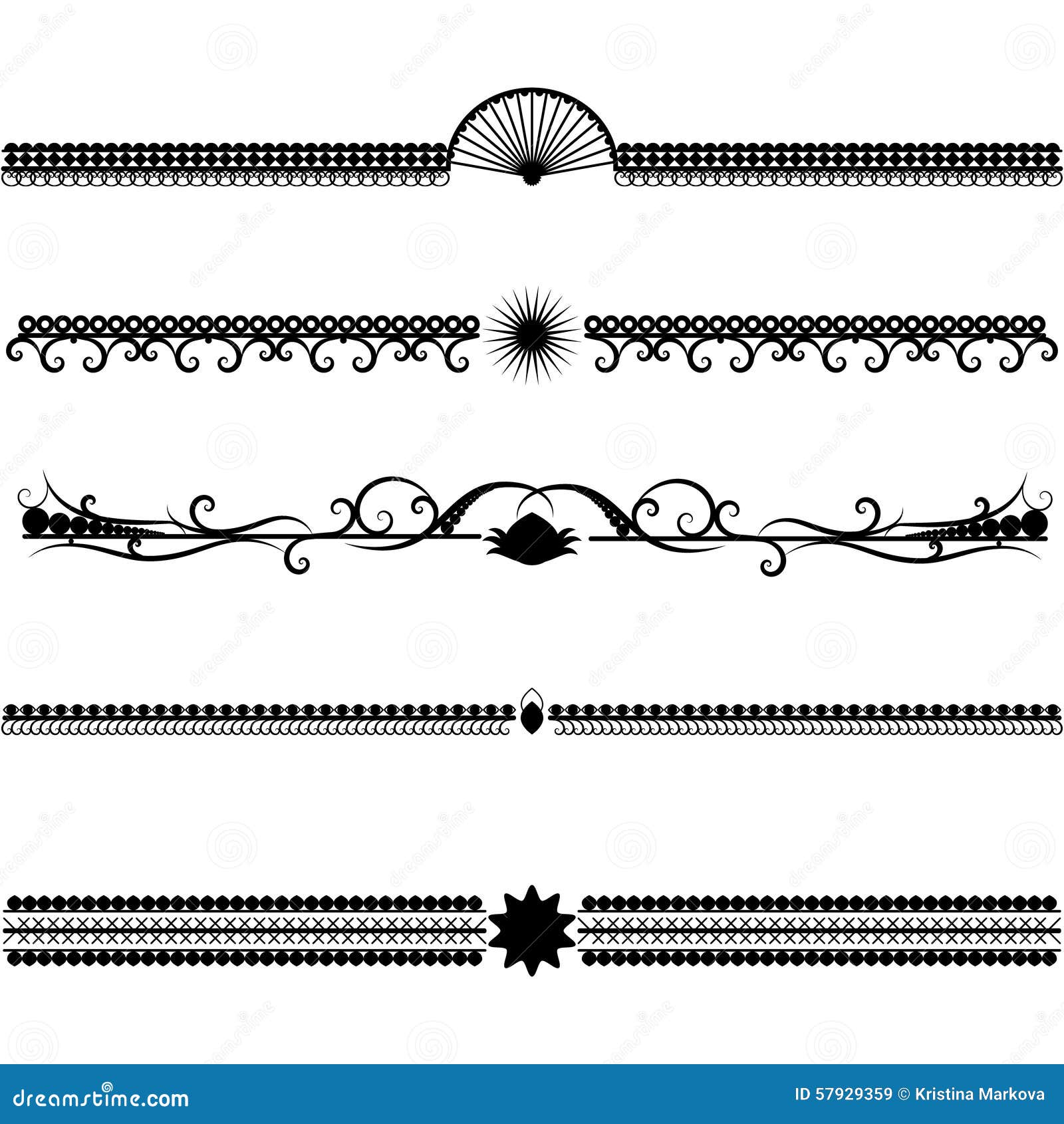 Set Border Design Element stock vector. Illustration of scroll - 57929359