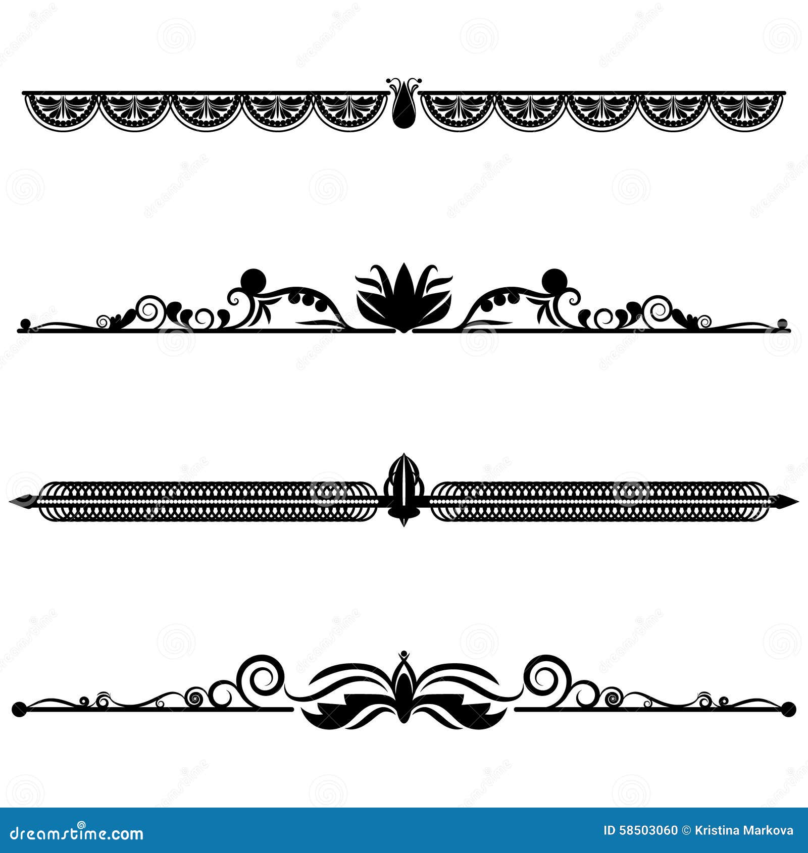 Set Border Design Element stock vector. Illustration of divider - 58503060