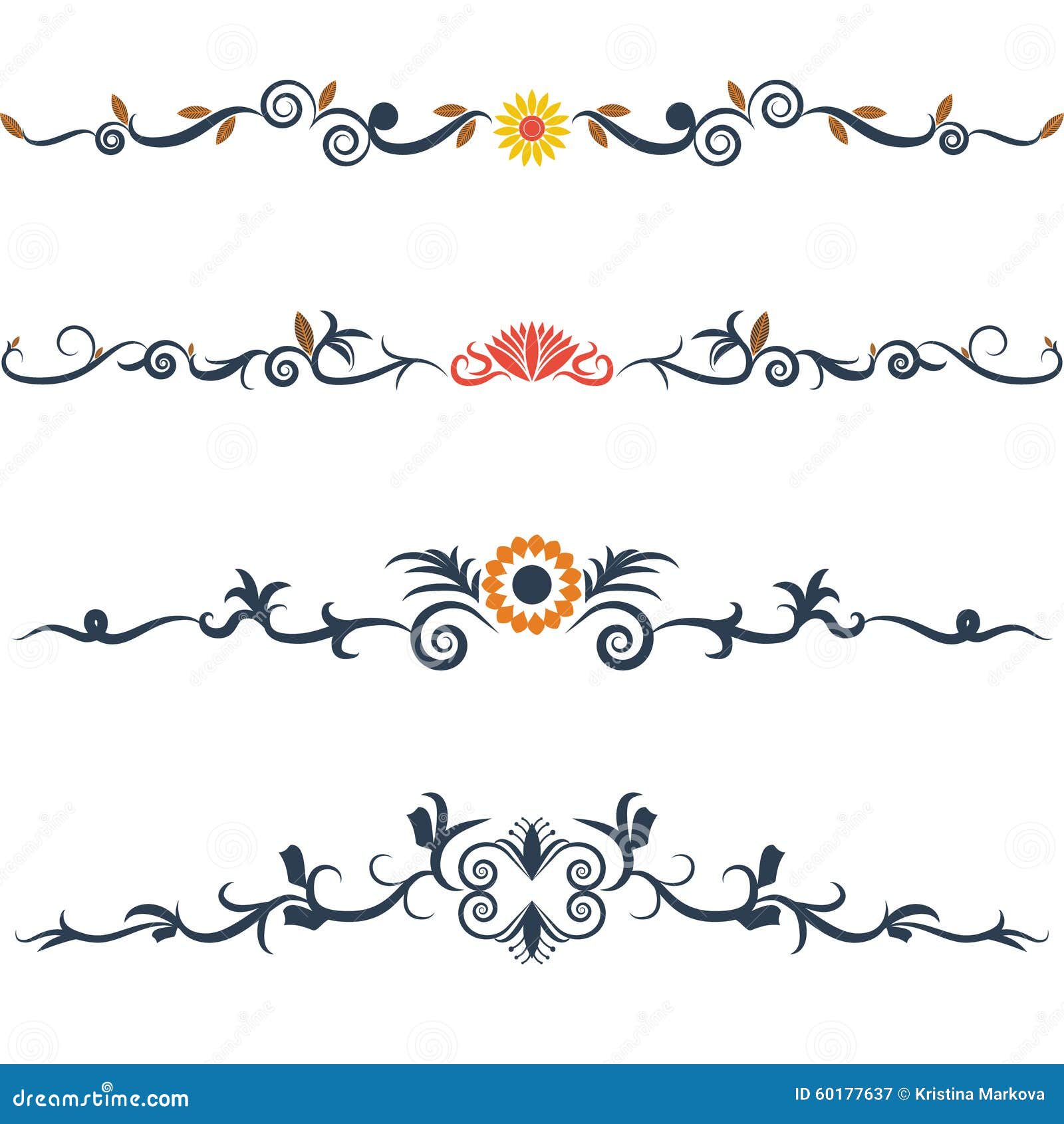 Set Border Design Element stock vector. Illustration of foliate - 60177637