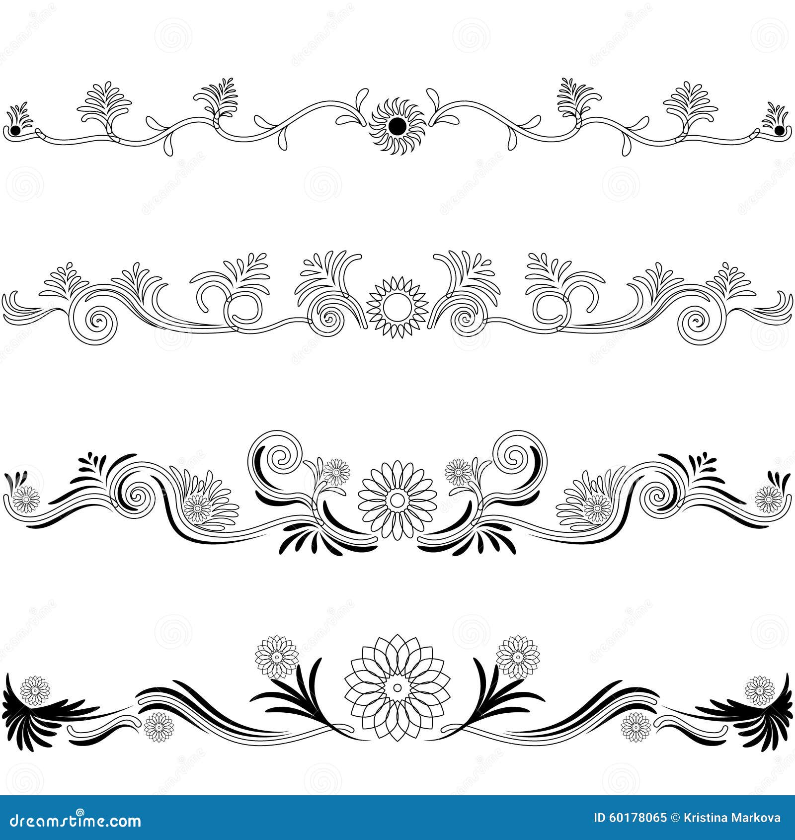 Set Border Design Element stock vector. Illustration of swirl - 60178065