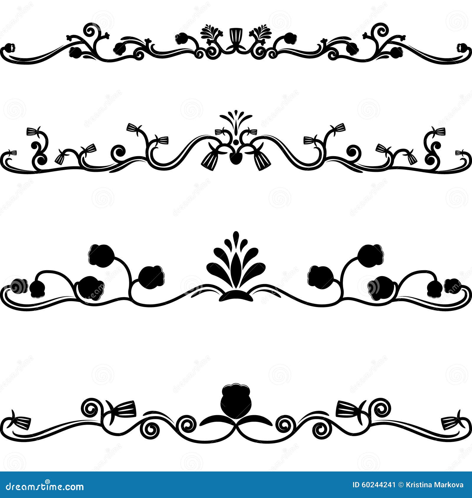 Set Border Design Element stock vector. Illustration of ornamental ...