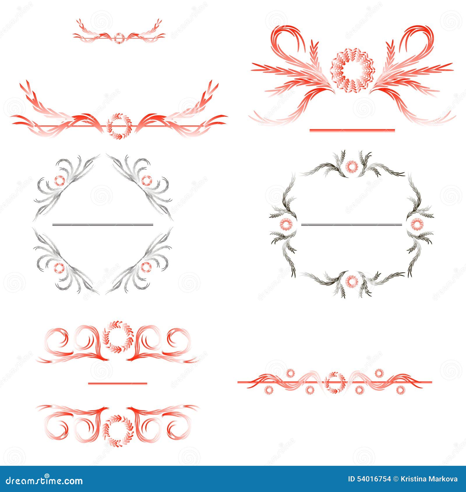 Set Border Design Element stock vector. Illustration of foliate - 54016754