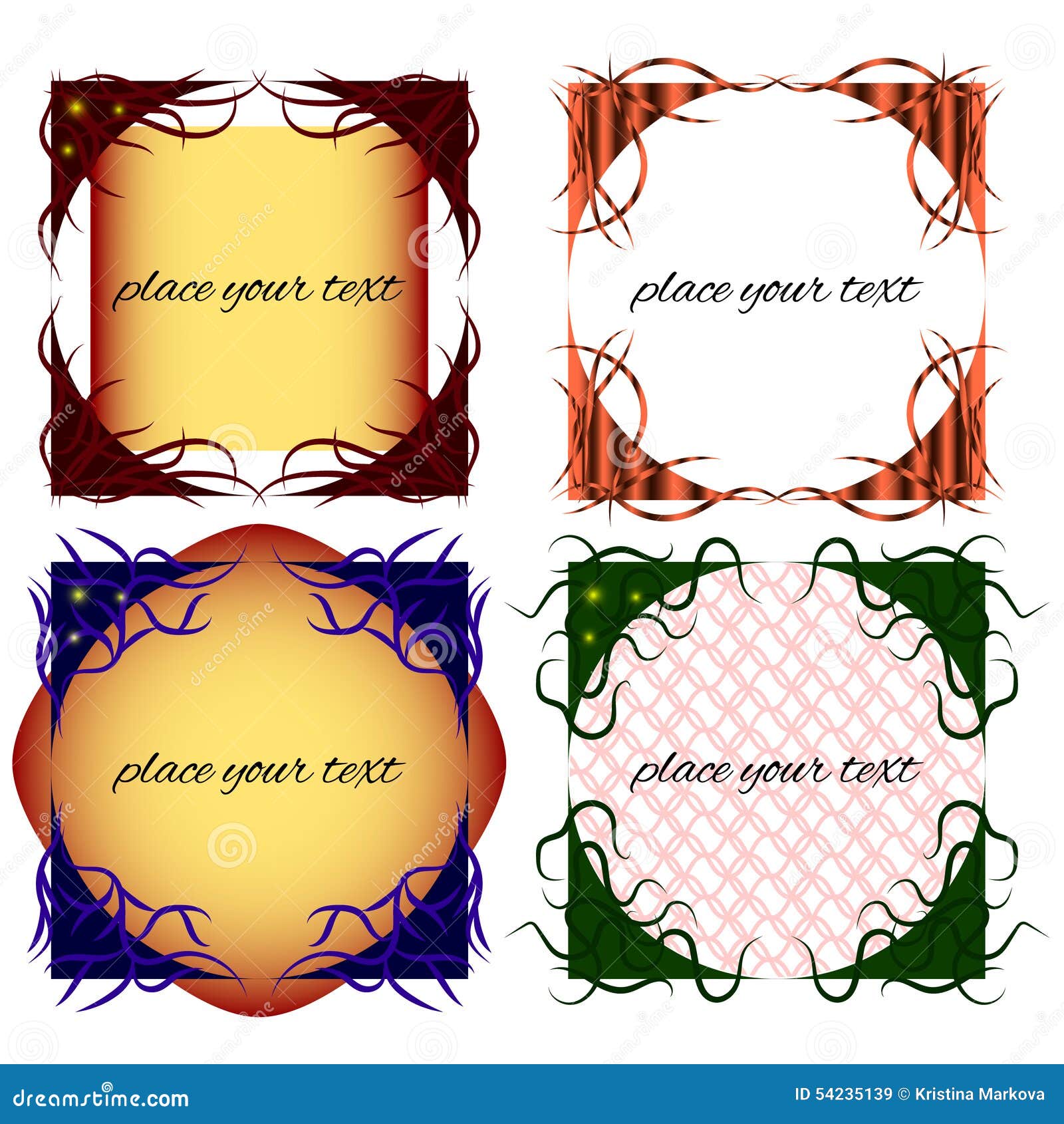 Set Border Design Element stock vector. Illustration of filigree - 54235139