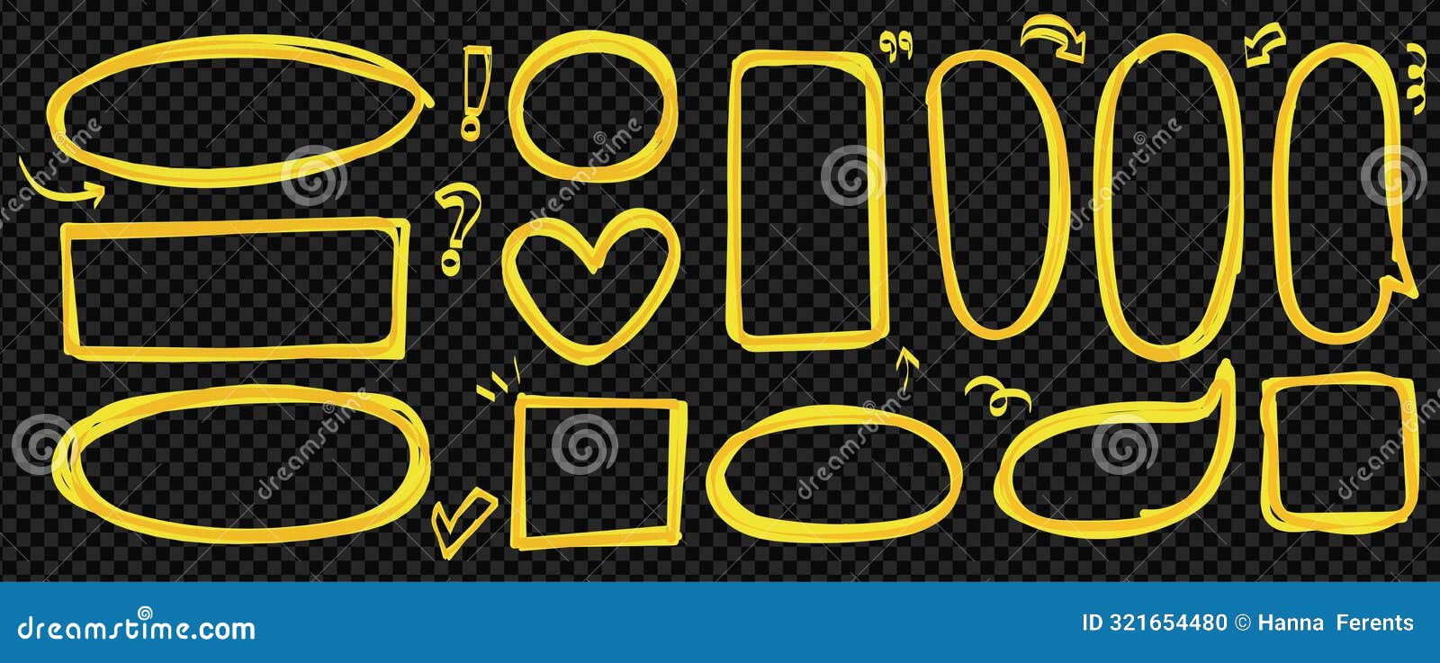 Set of Border Square Frames with Groovy Elements. Text Boxes on ...