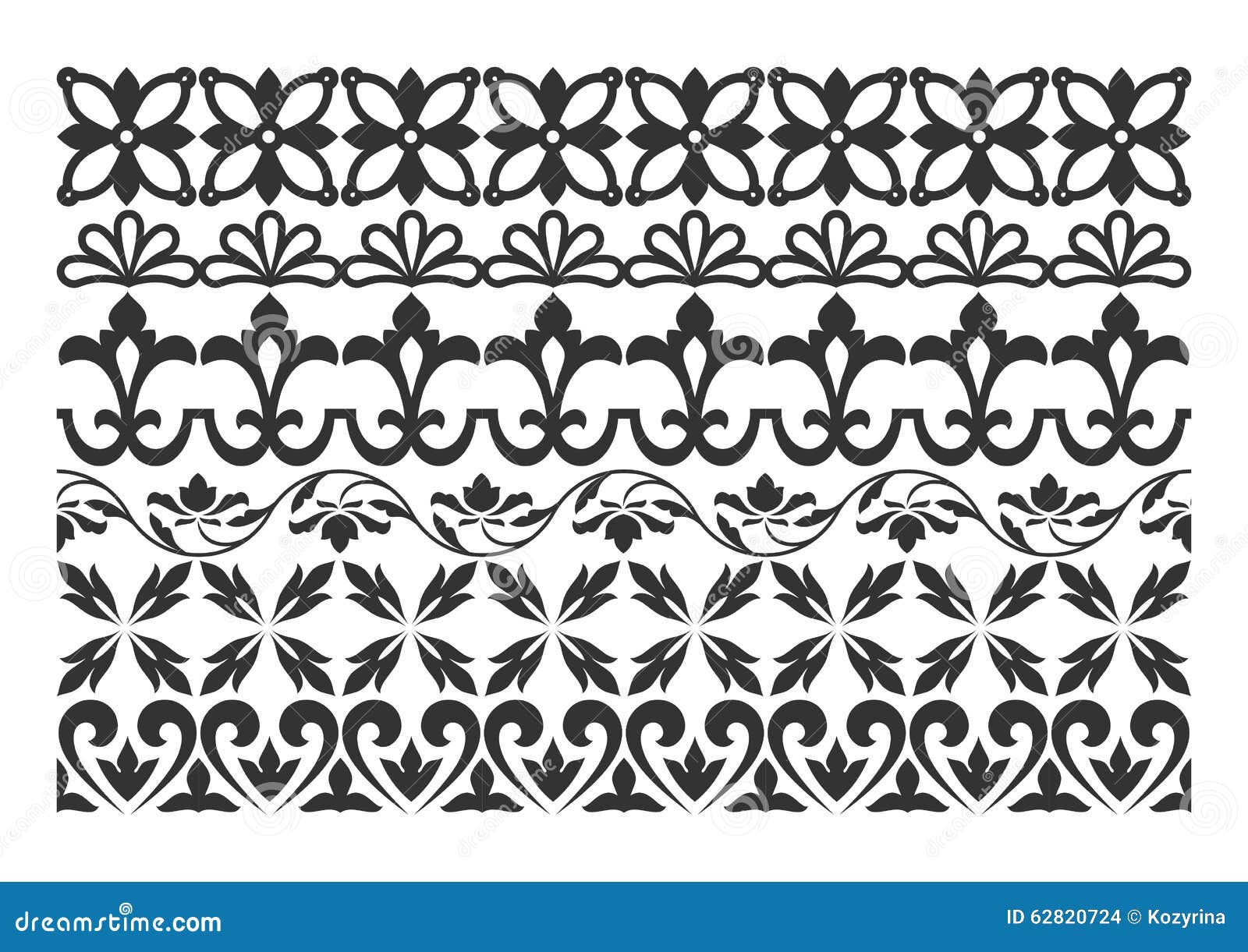 Set of borders for design stock vector. Illustration of decor - 62820724