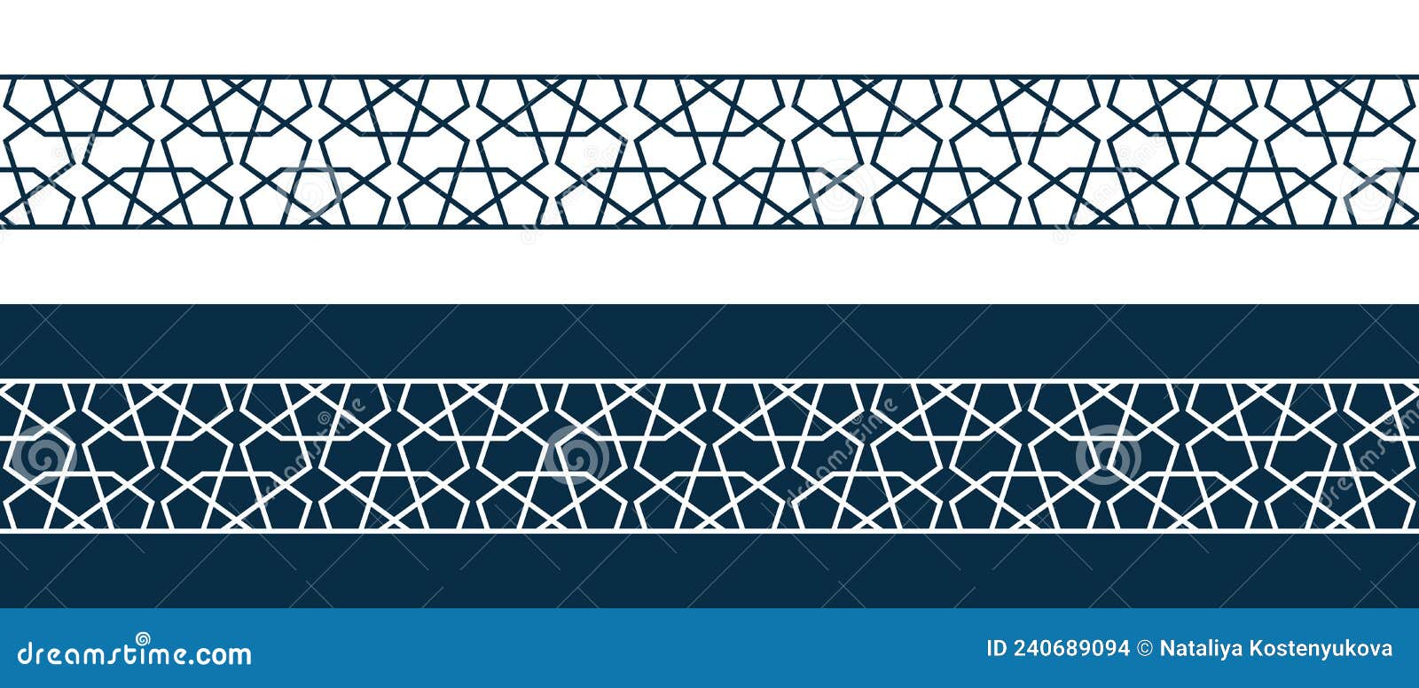 Islamic Ornament Pattern Border for Ramadan Card Stock Vector ...