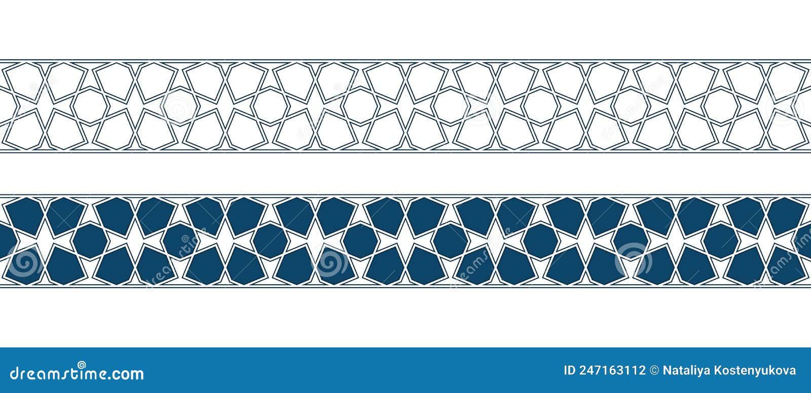 Islamic Ornament Pattern Border for Ramadan Card Stock Vector ...