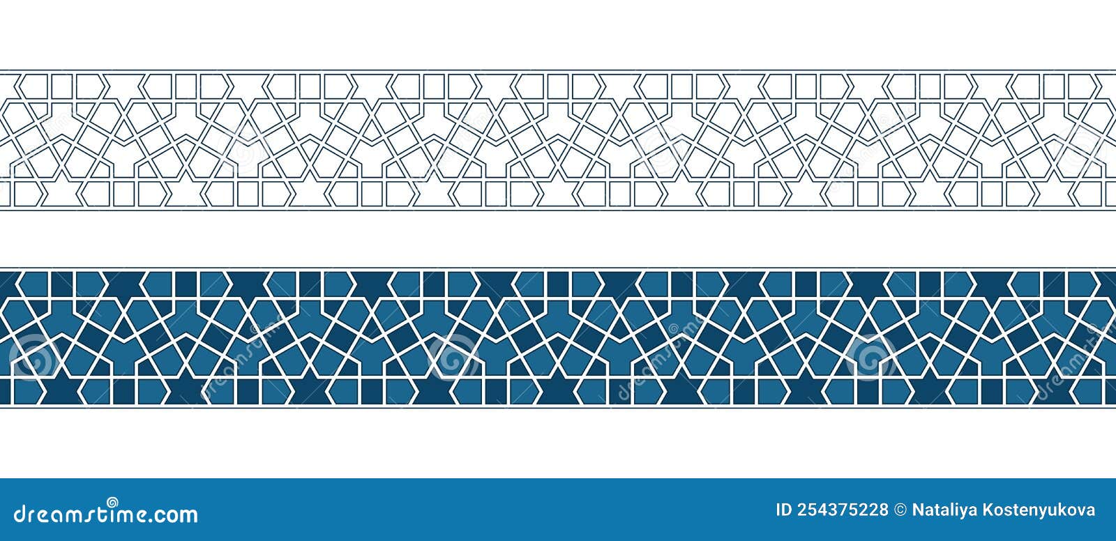 Islamic Ornament Pattern Border for Ramadan Card Stock Vector ...