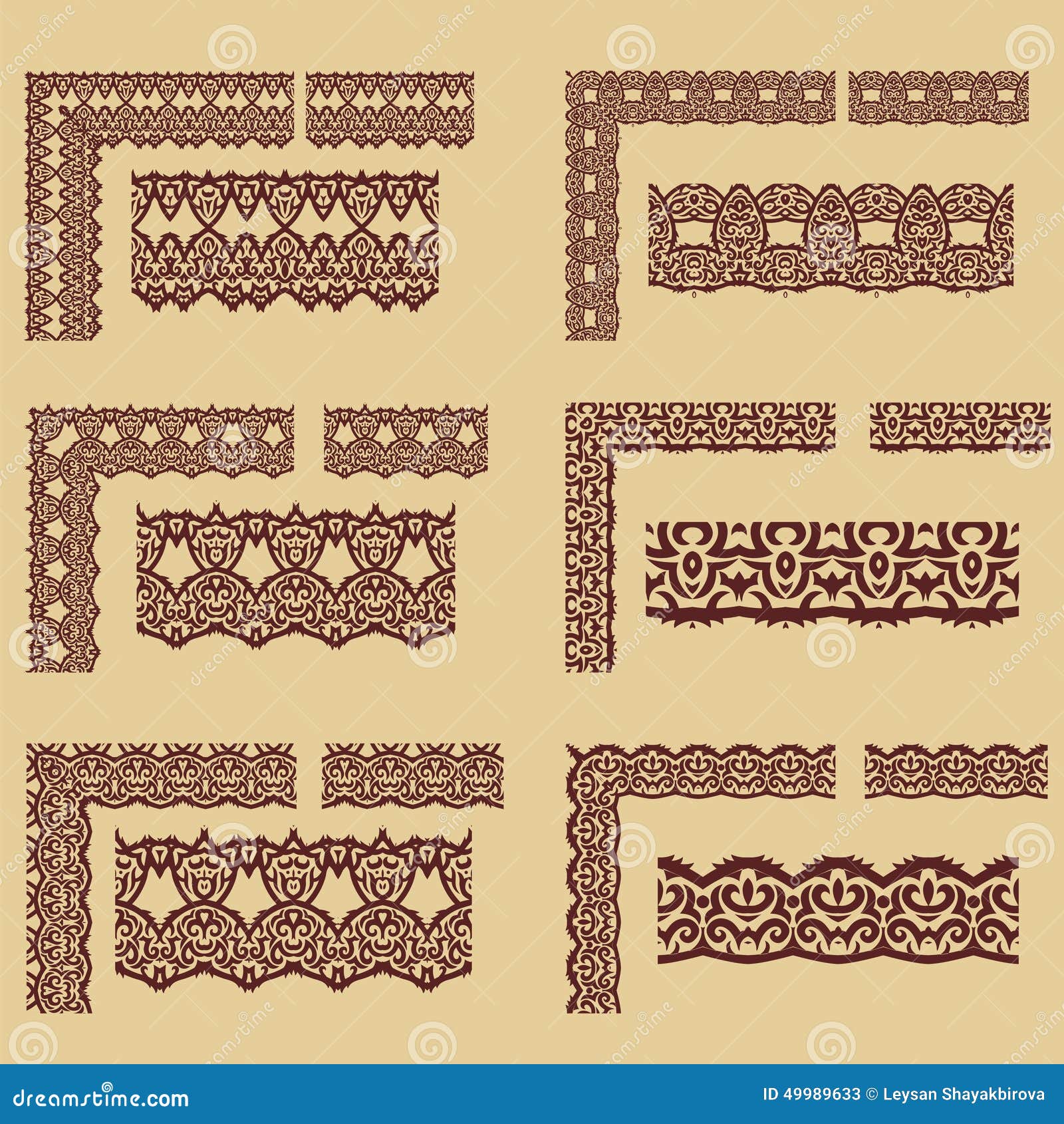 Set of borders stock vector. Illustration of islam, greeting - 49989633