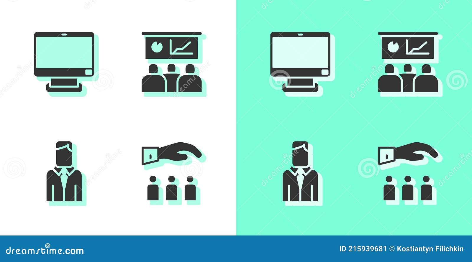 Set Boss with Employee, Computer Monitor, Worker and Training ...