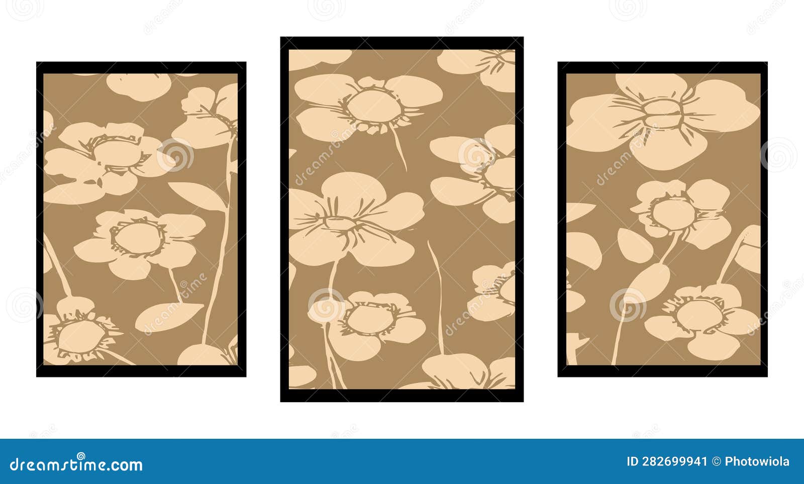 Set of 3 Botanical Printable Illustrations Stock Vector - Illustration ...