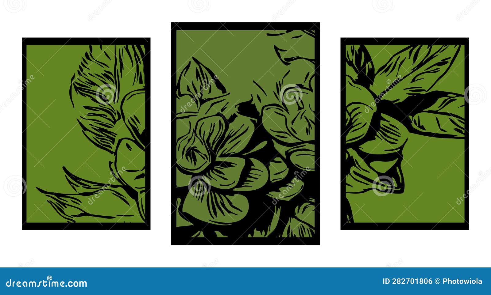 Set Of 3 Botanical Printable Illustrations | CartoonDealer.com #282701806