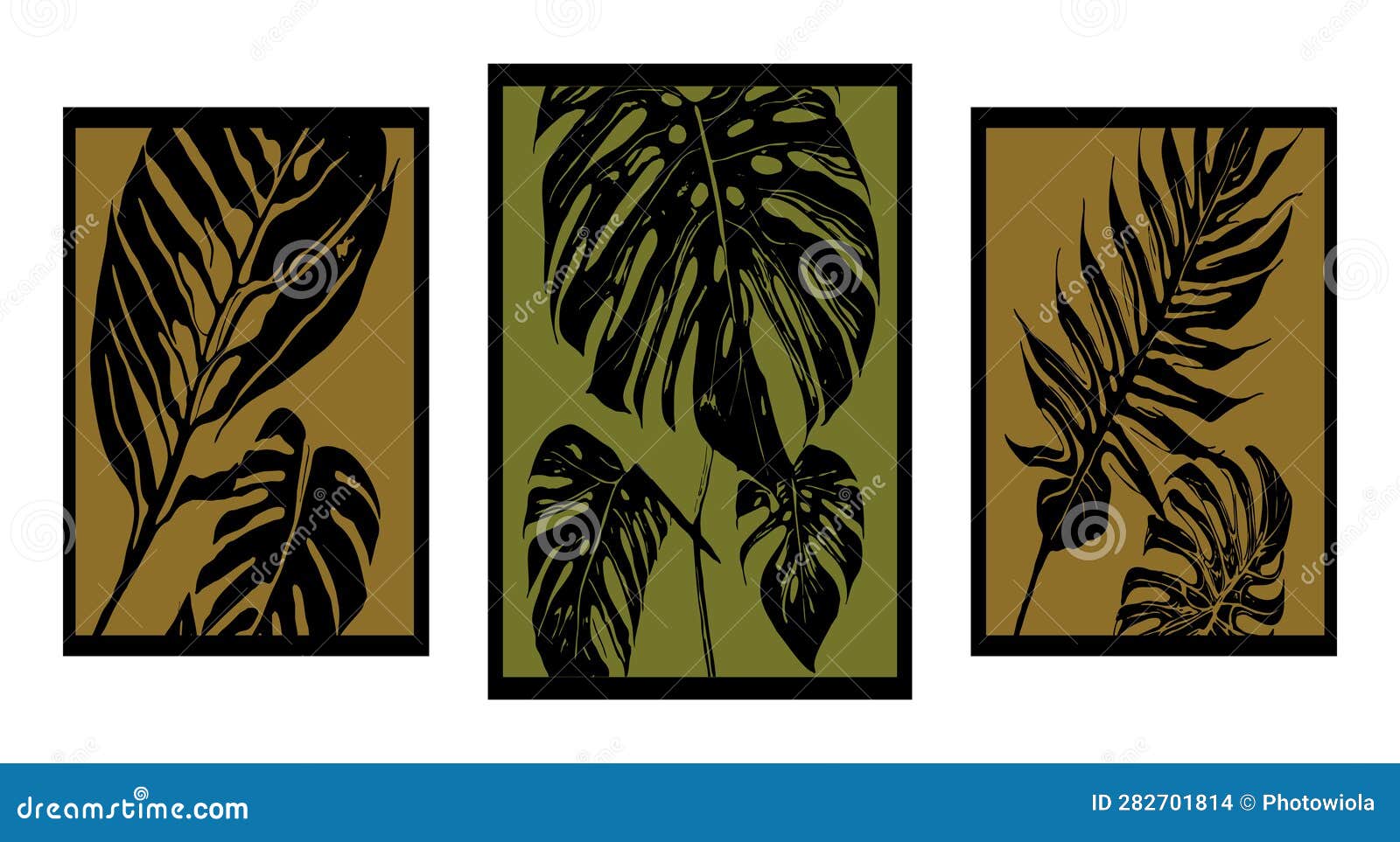 Set of 3 Botanical Printable Illustrations Stock Vector - Illustration ...