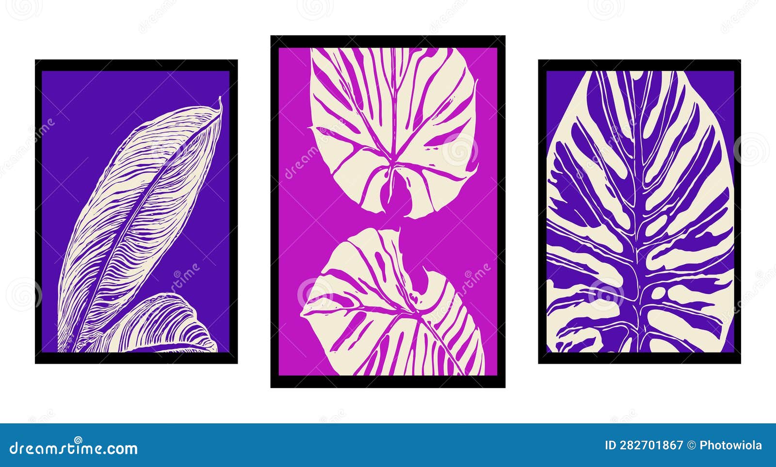 Set of 3 Botanical Printable Illustrations Stock Vector - Illustration ...
