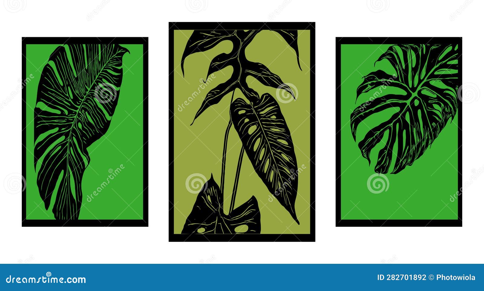 Set of 3 Botanical Printable Illustrations Stock Vector - Illustration ...