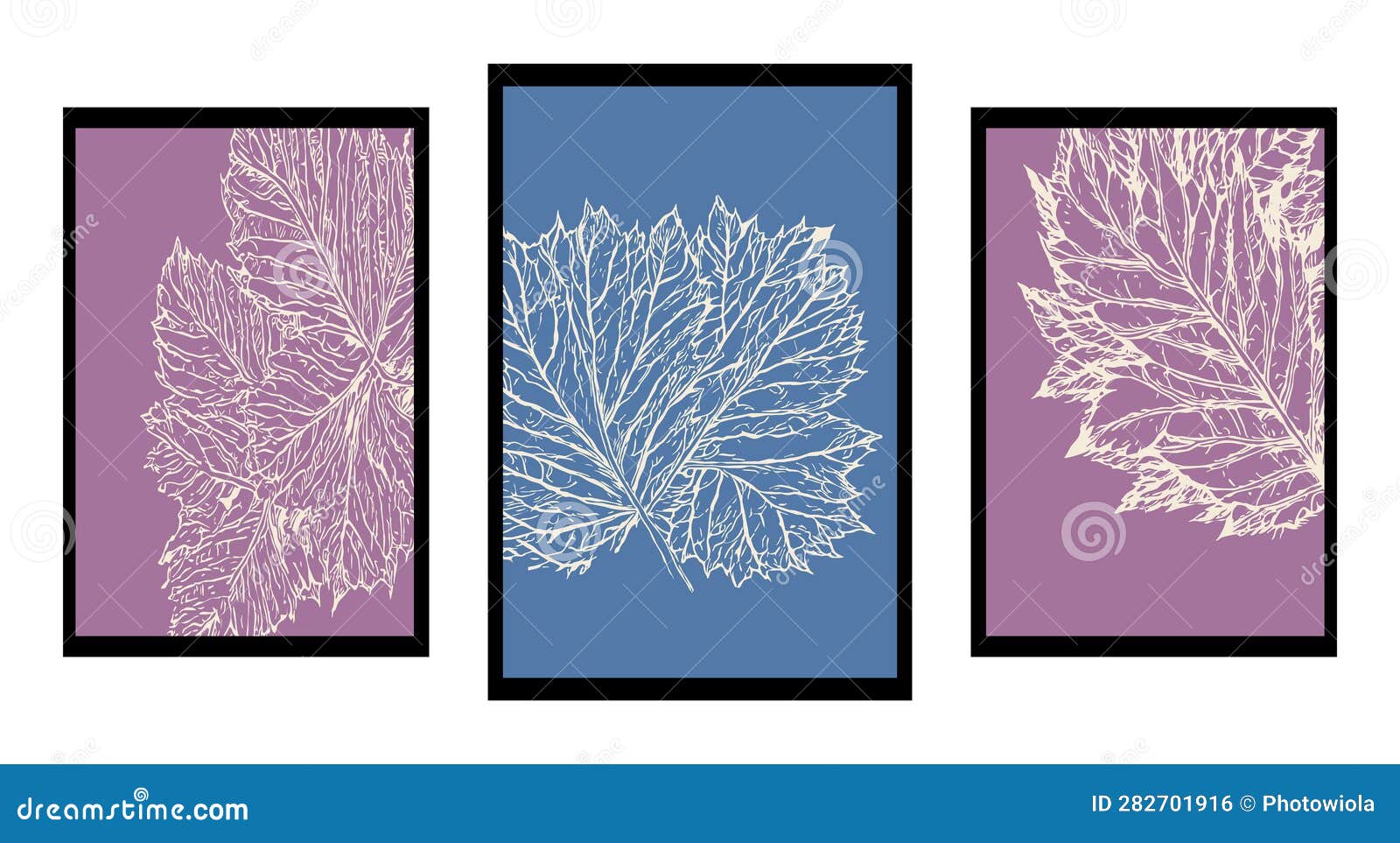 Set of 3 Botanical Printable Illustrations Stock Vector - Illustration ...