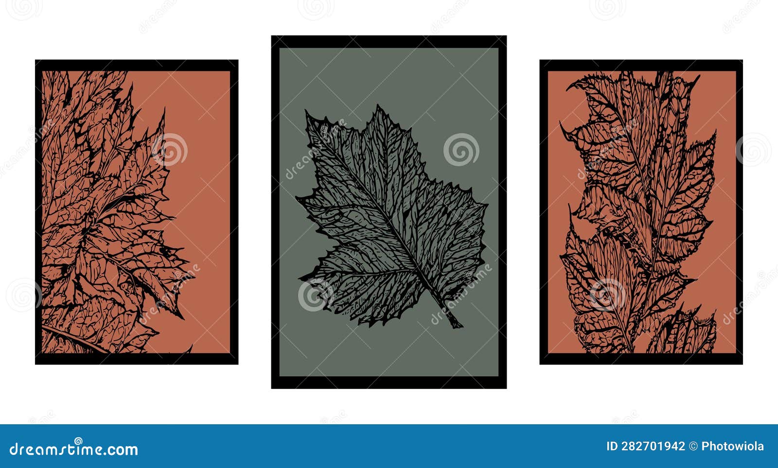 Set of 3 Botanical Printable Illustrations Stock Vector - Illustration ...