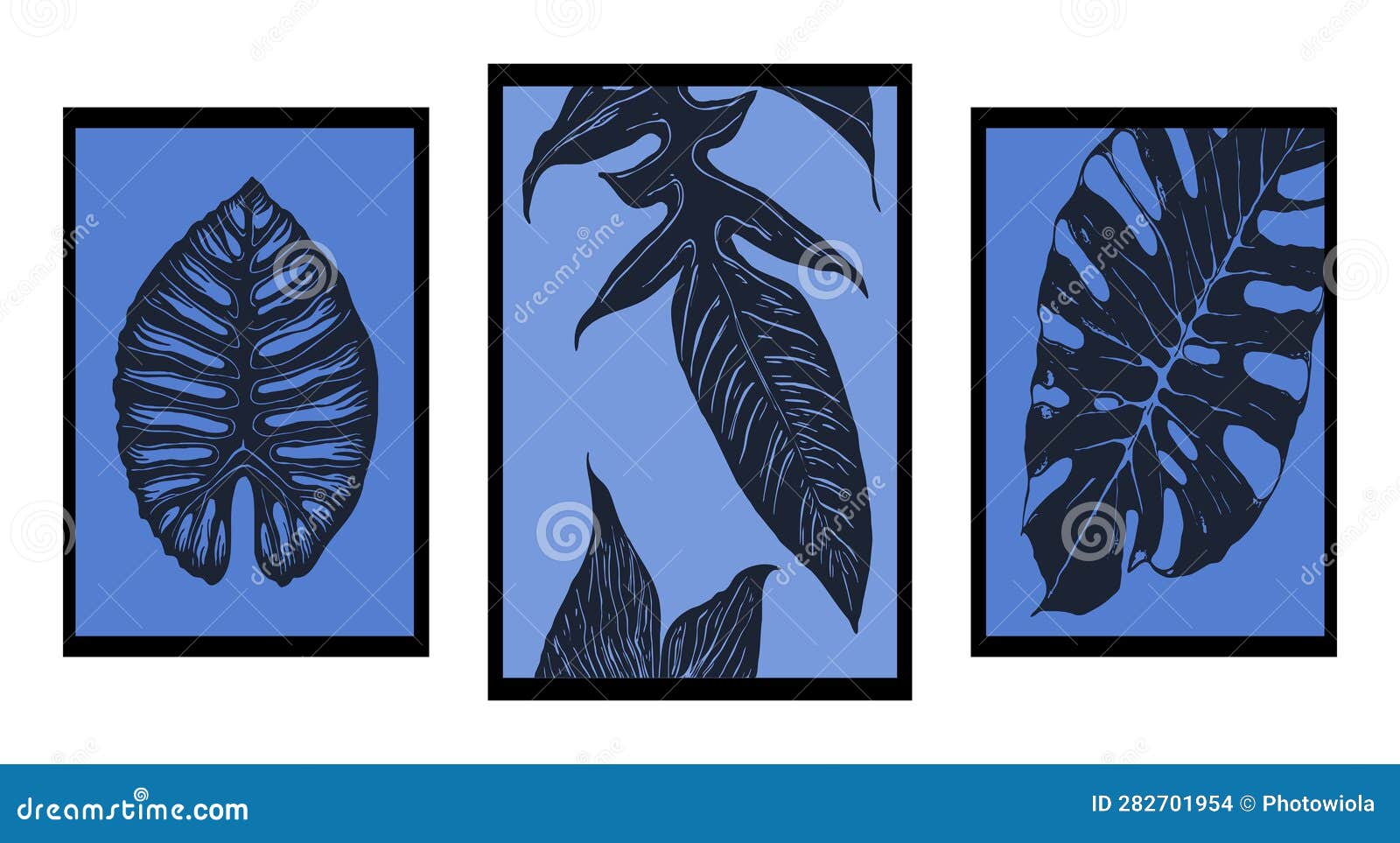 Set of 3 Botanical Printable Illustrations Stock Vector - Illustration ...
