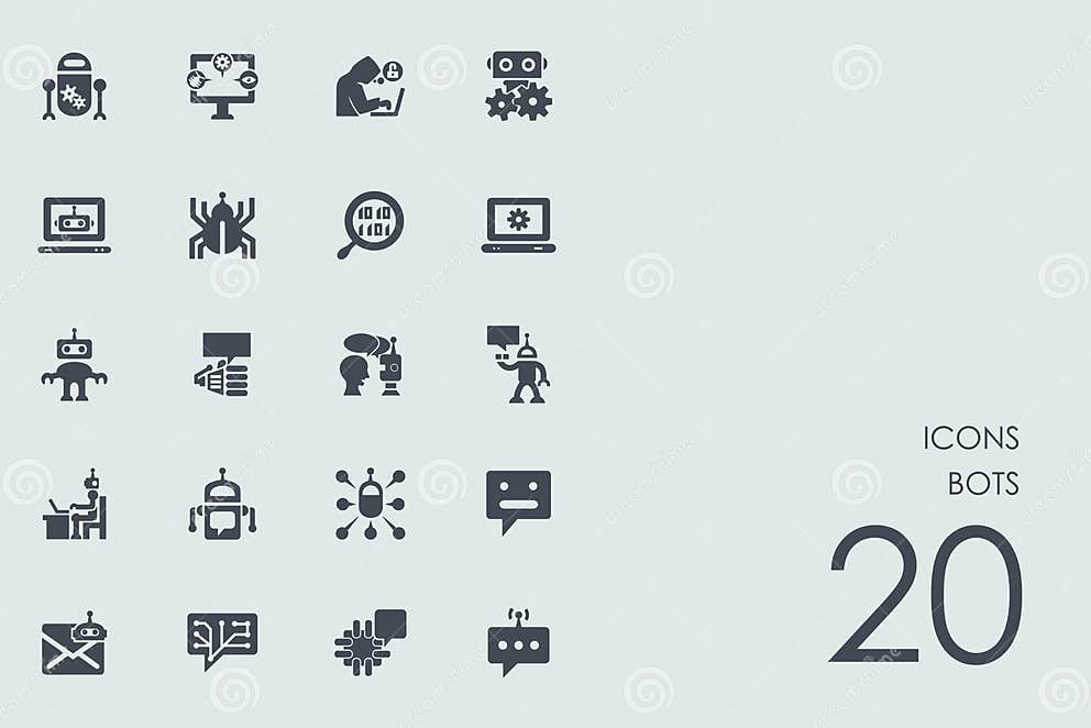 Set of bots icons stock vector. Illustration of design - 81877881
