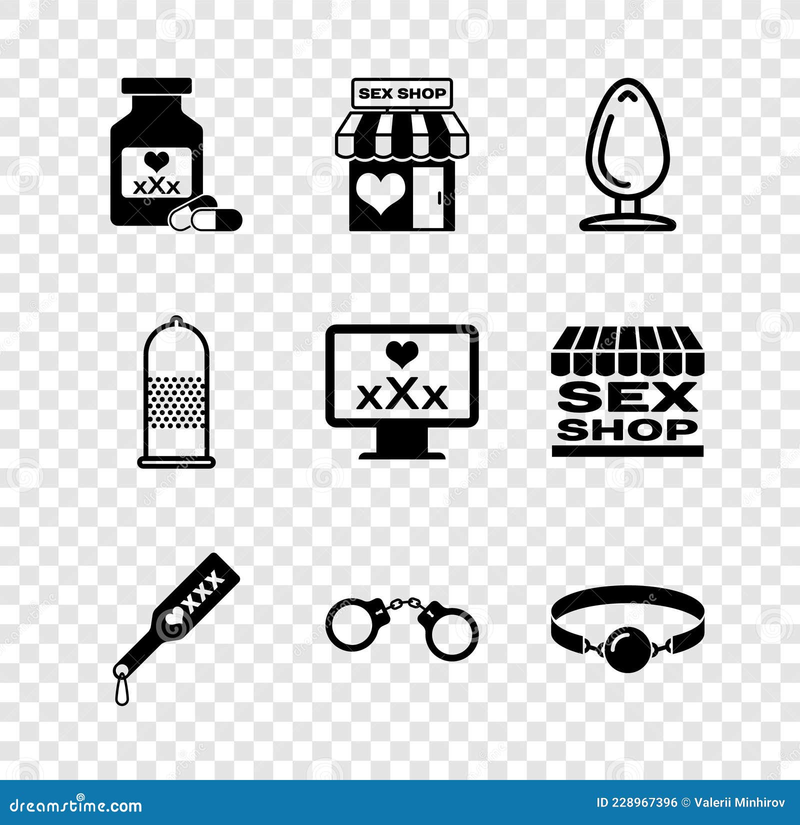 Set Bottle With Pills For Potency Sex Shop Building Anal Plug