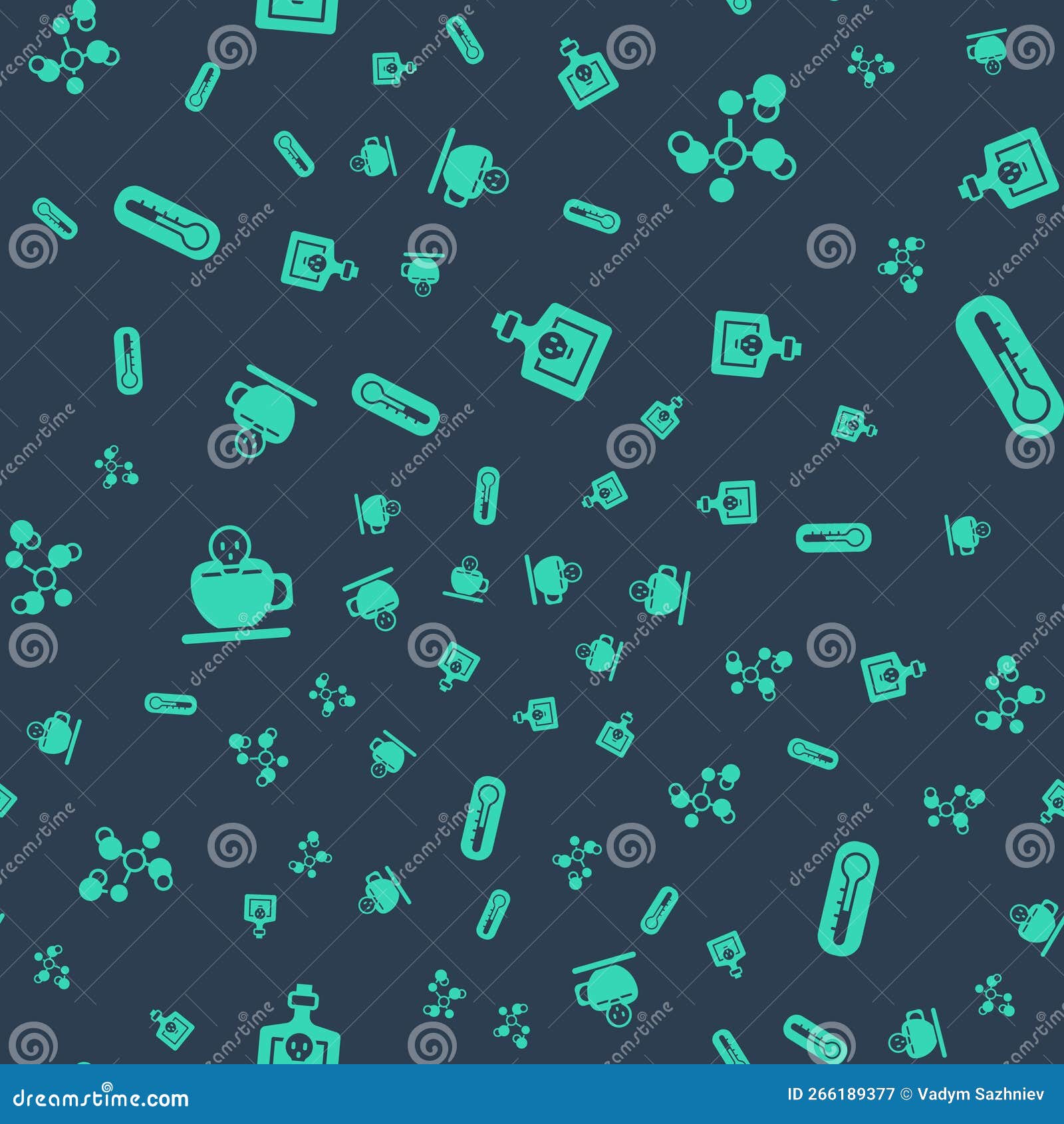 Set Bottle with Potion, Chemical Formula, Coffee Cup Skull and ...