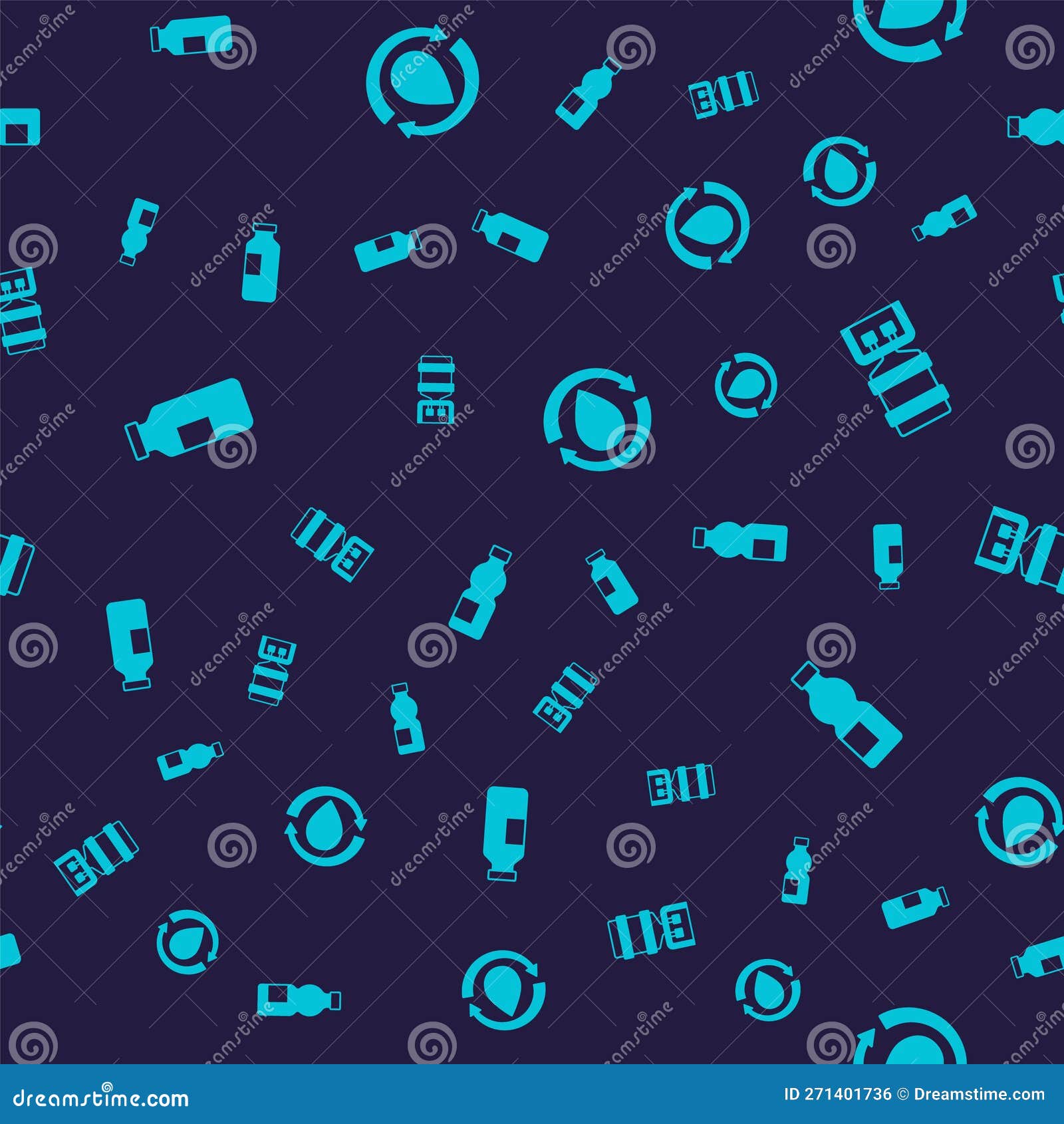 Set Bottle of Water, Water Cooler, Recycle Clean Aqua and on Seamless ...