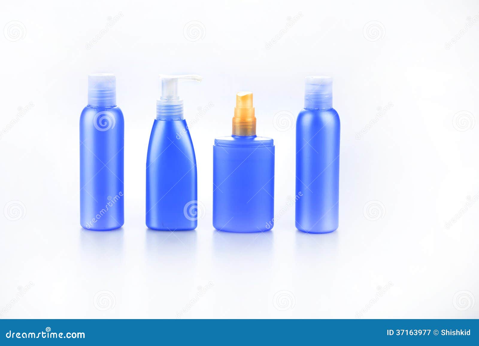 Set of Bottles for Cosmetic Stock Image - Image of blue, colours: 37163977
