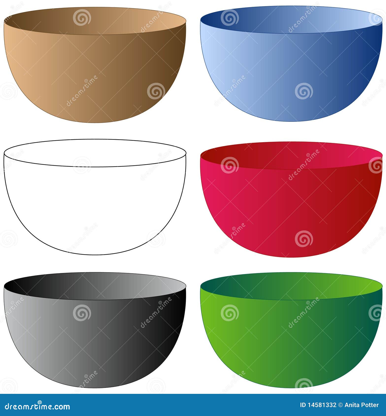 Set of Bowls stock vector. Illustration of green, kitchen - 14581332