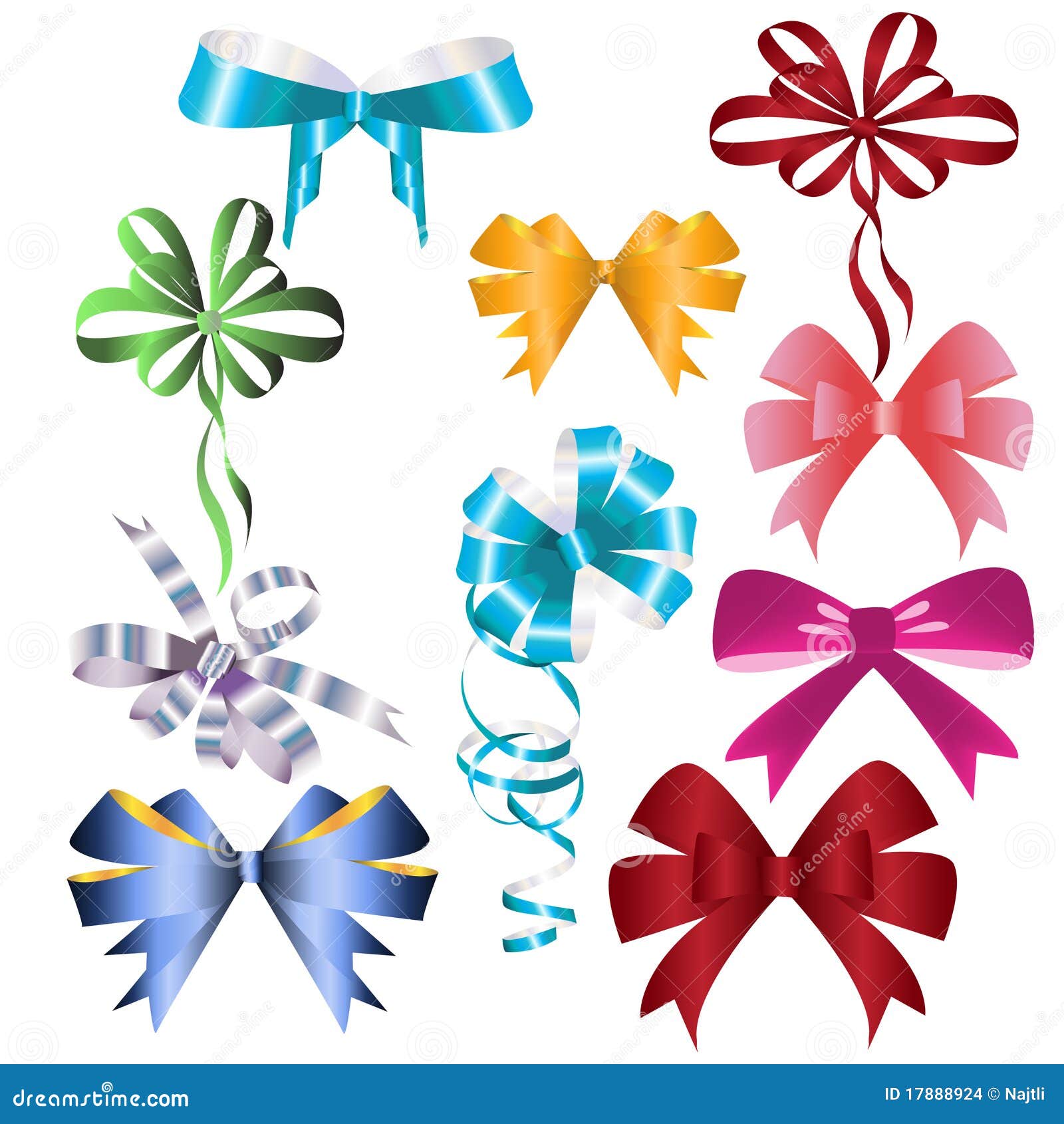Set of bows stock illustration. Illustration of objects - 17888924