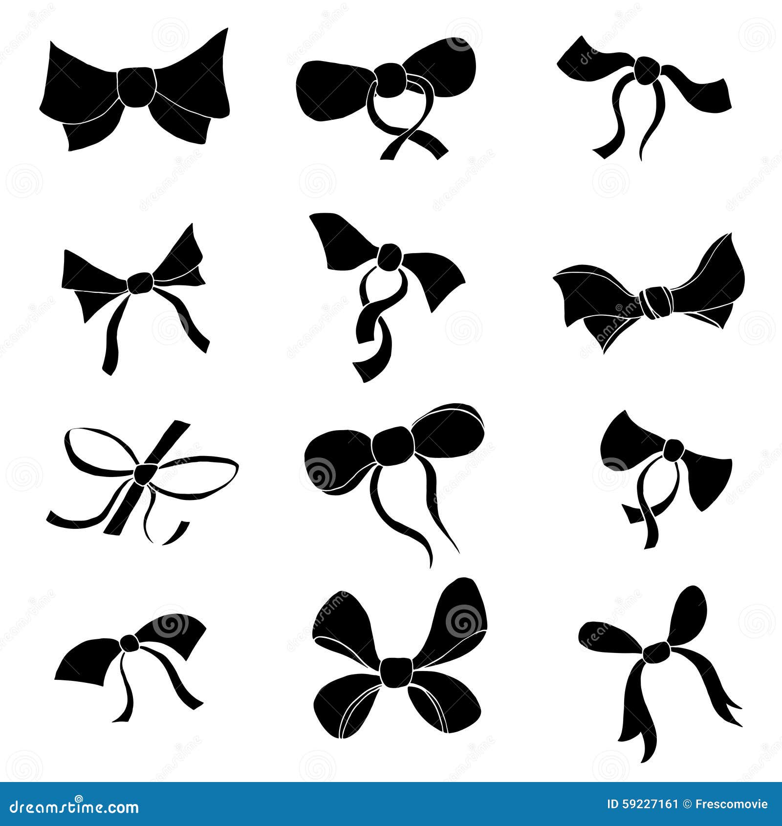 Set of bows. stock vector. Illustration of collection - 59227161