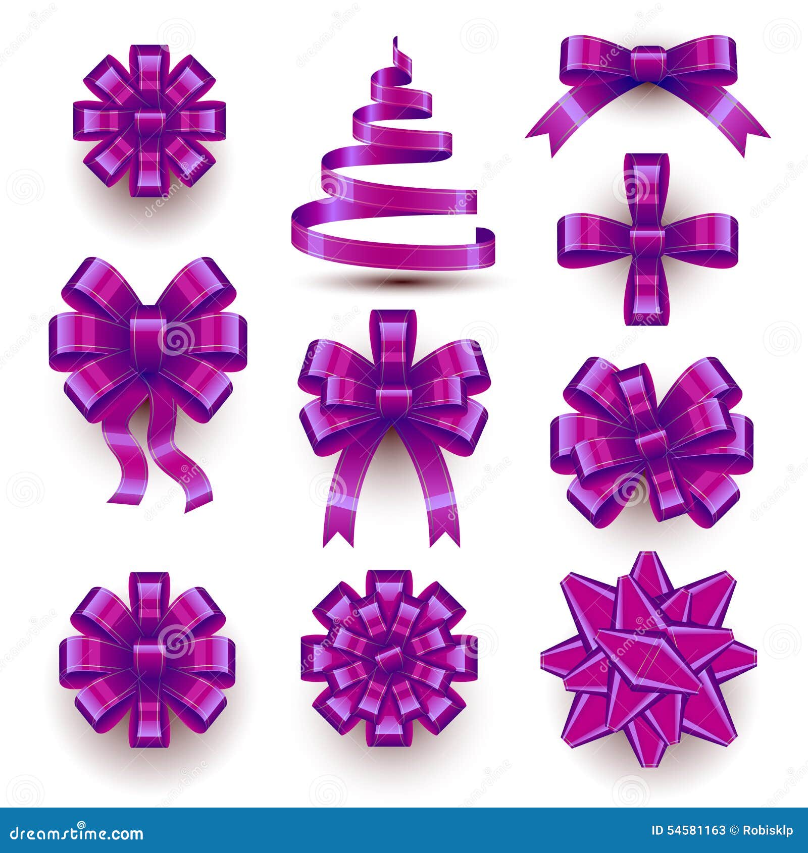 Set of Bows stock vector. Illustration of abstract, drawing - 54581163