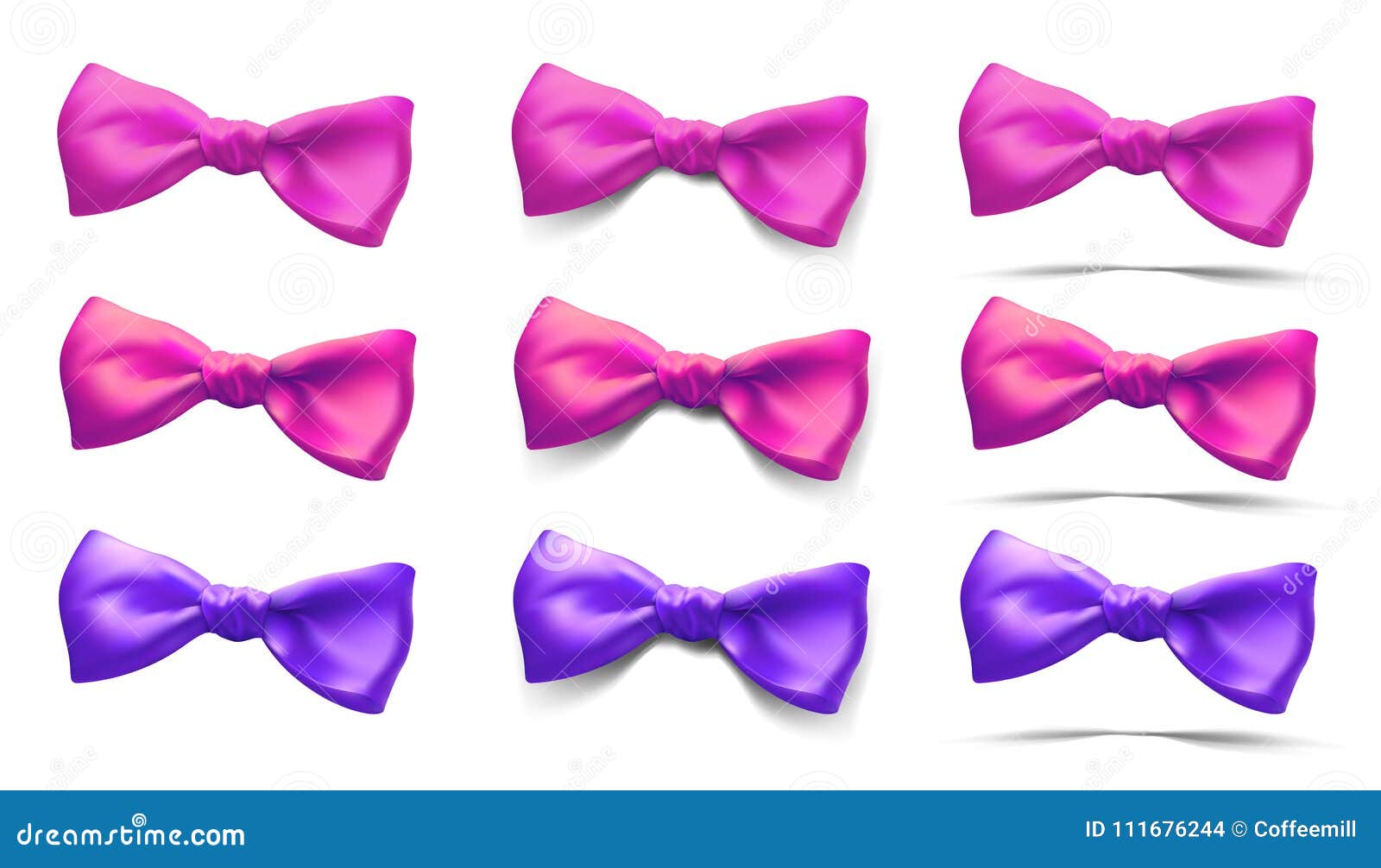 Set of Bows of Different Colors Isolated Stock Illustration ...