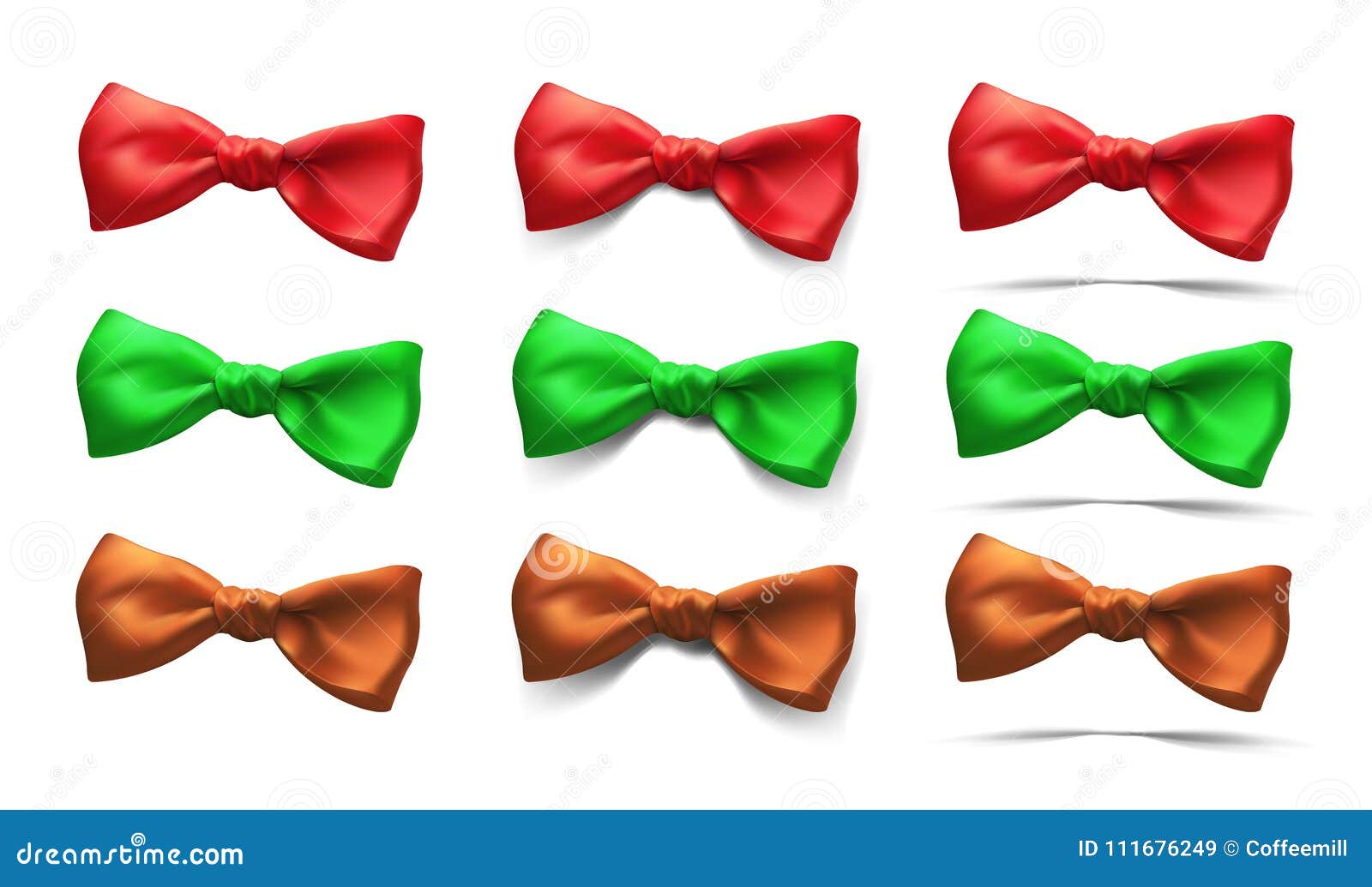 Set of Bows of Different Colors Isolated Stock Illustration ...
