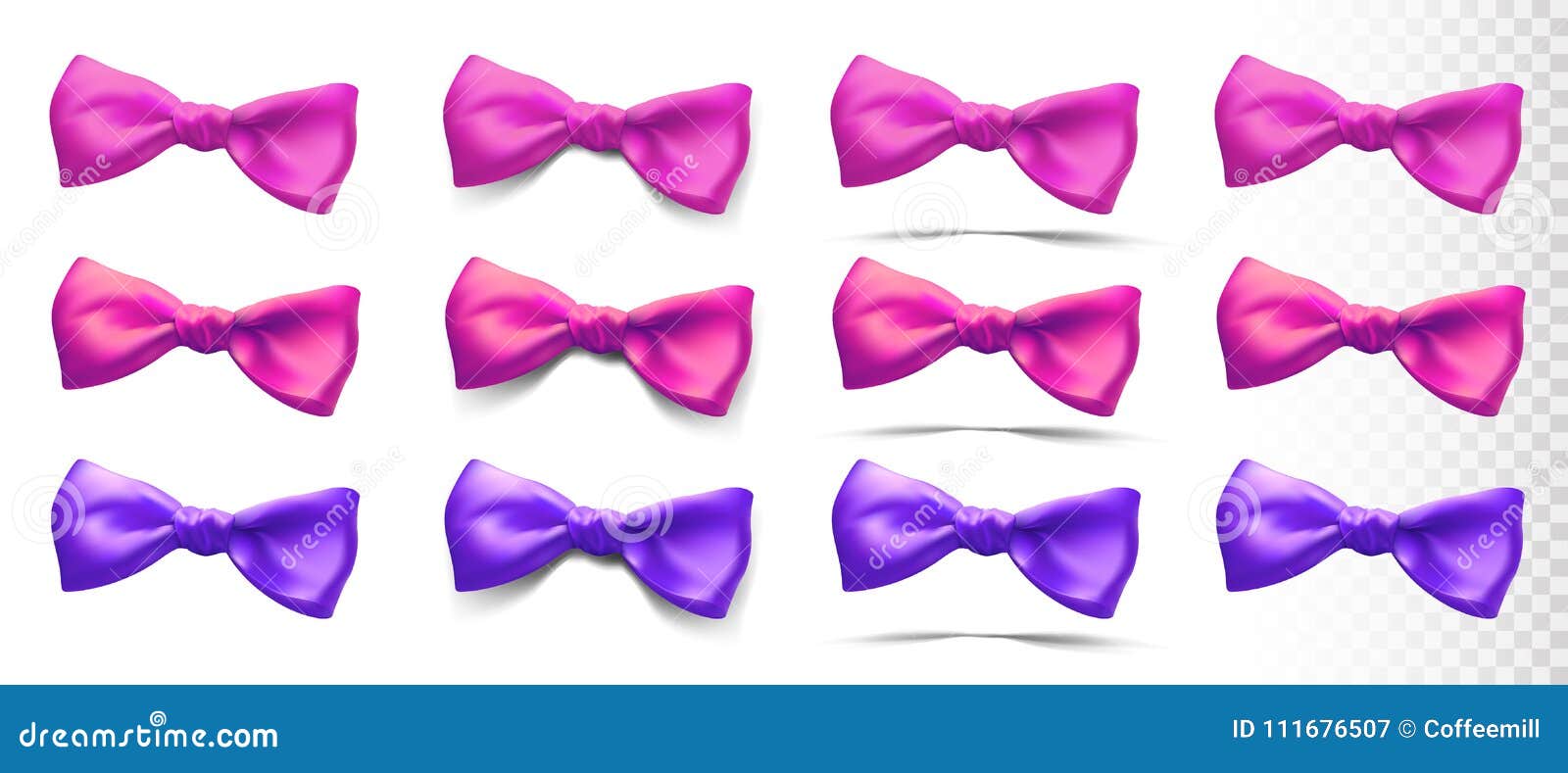 Set of Bows of Different Colors Isolated Stock Vector - Illustration of ...