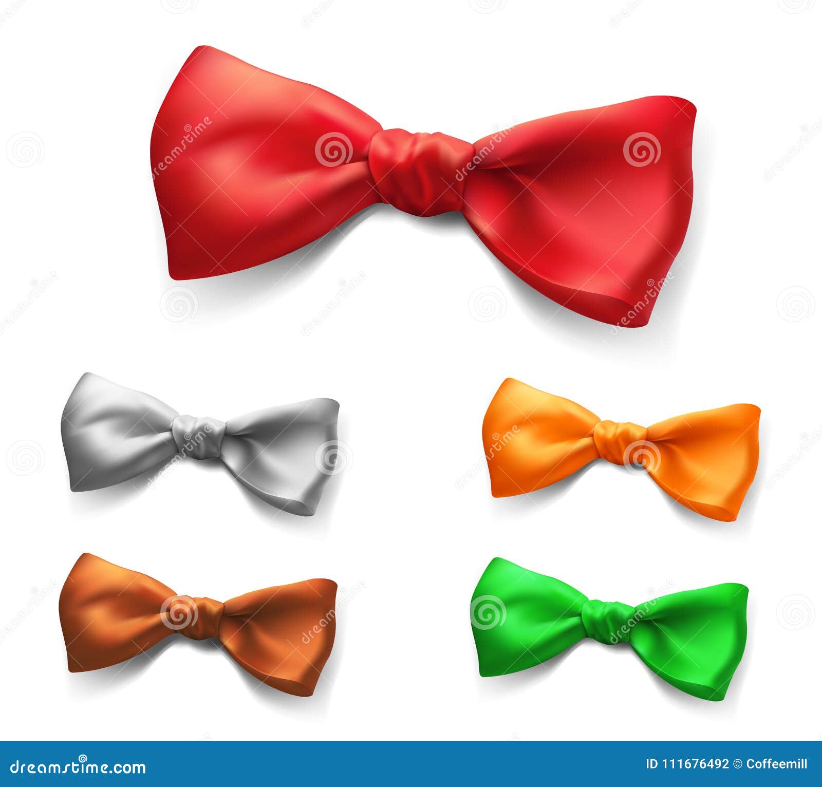 Set of Bows of Different Colors Isolated Stock Illustration ...