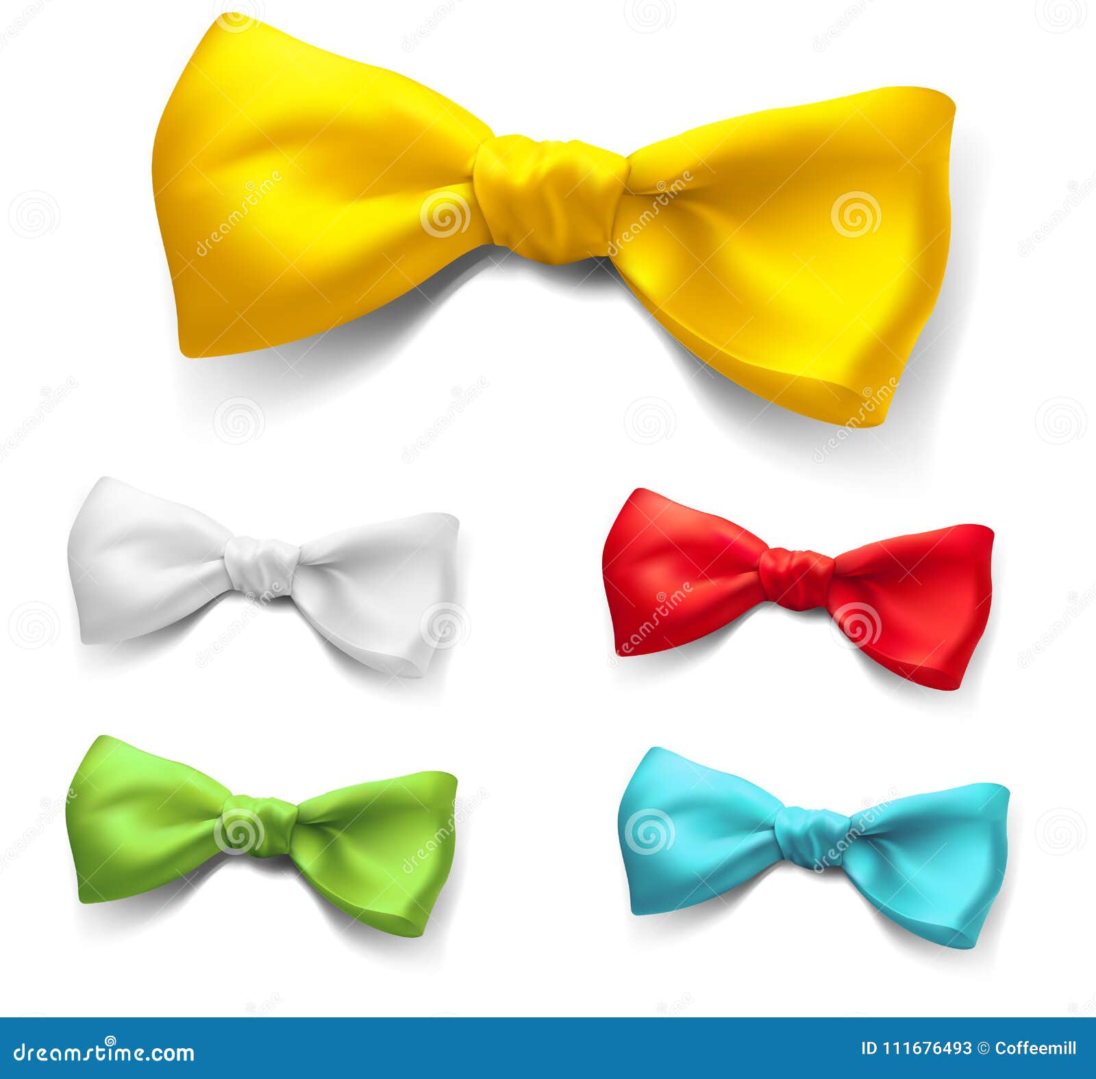 Set of Bows of Different Colors Isolated Stock Illustration ...