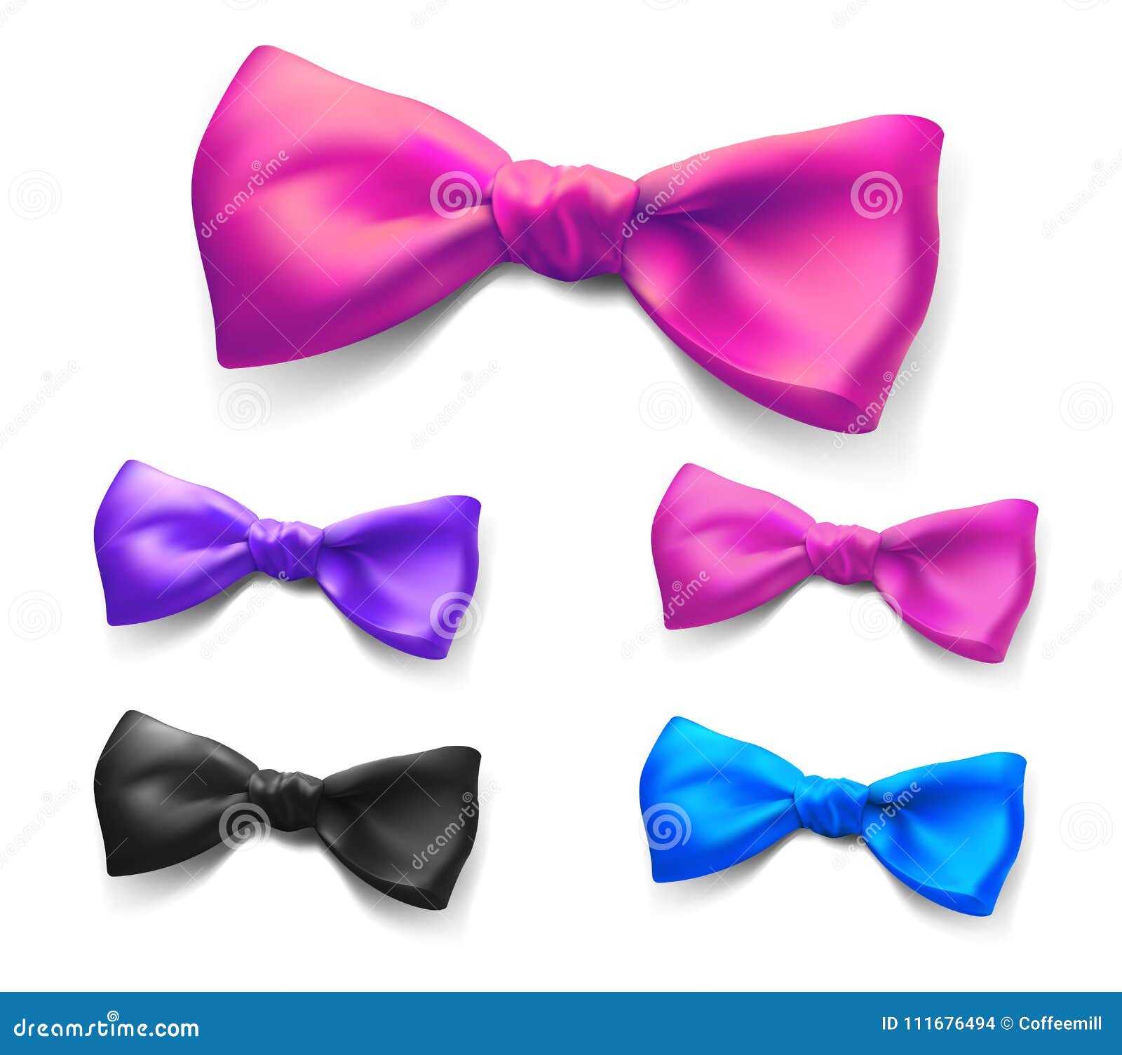 Set of Bows of Different Colors Isolated Stock Vector - Illustration of ...