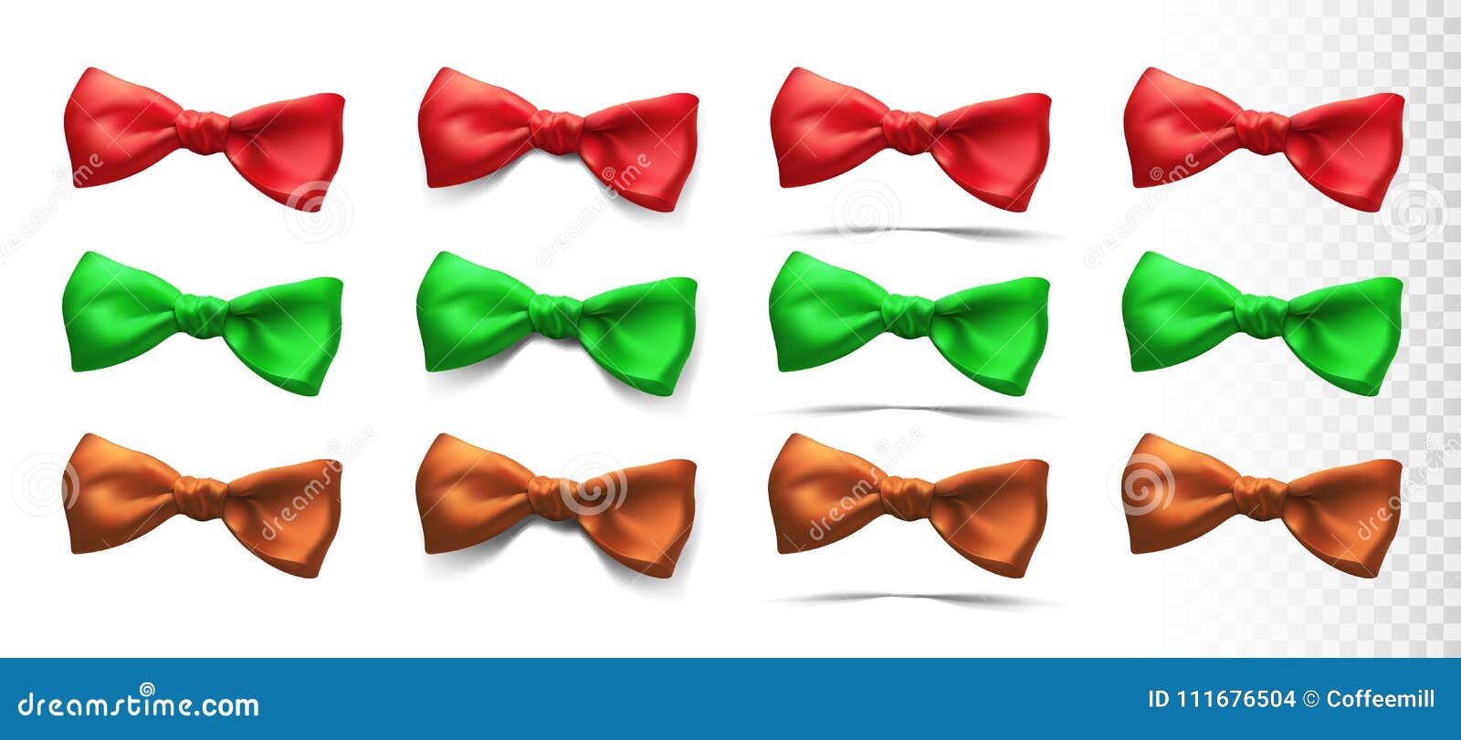 Set of Bows of Different Colors Isolated Stock Illustration ...