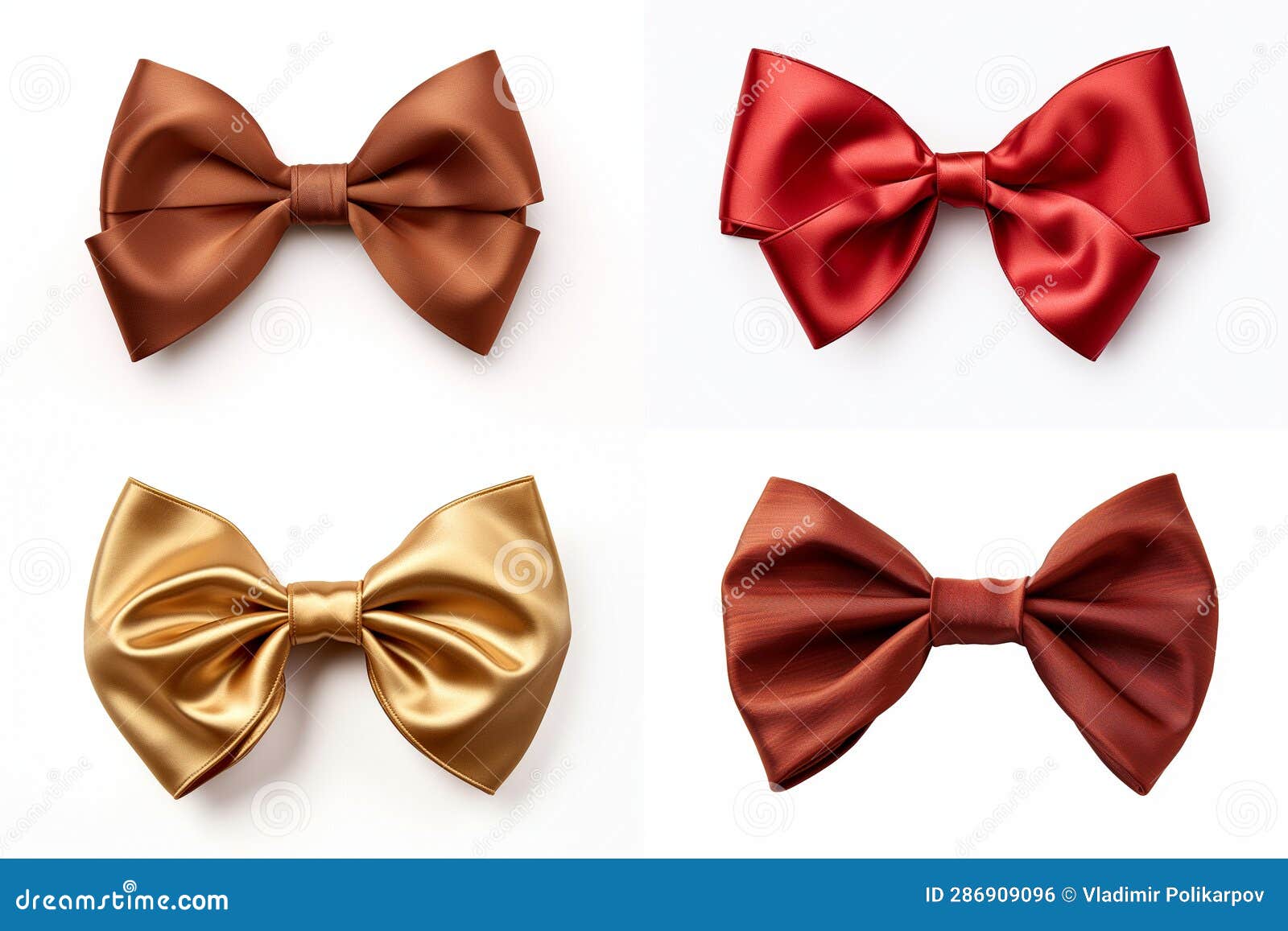 Set of Bows Isolated on White Background Stock Photo - Image of ...