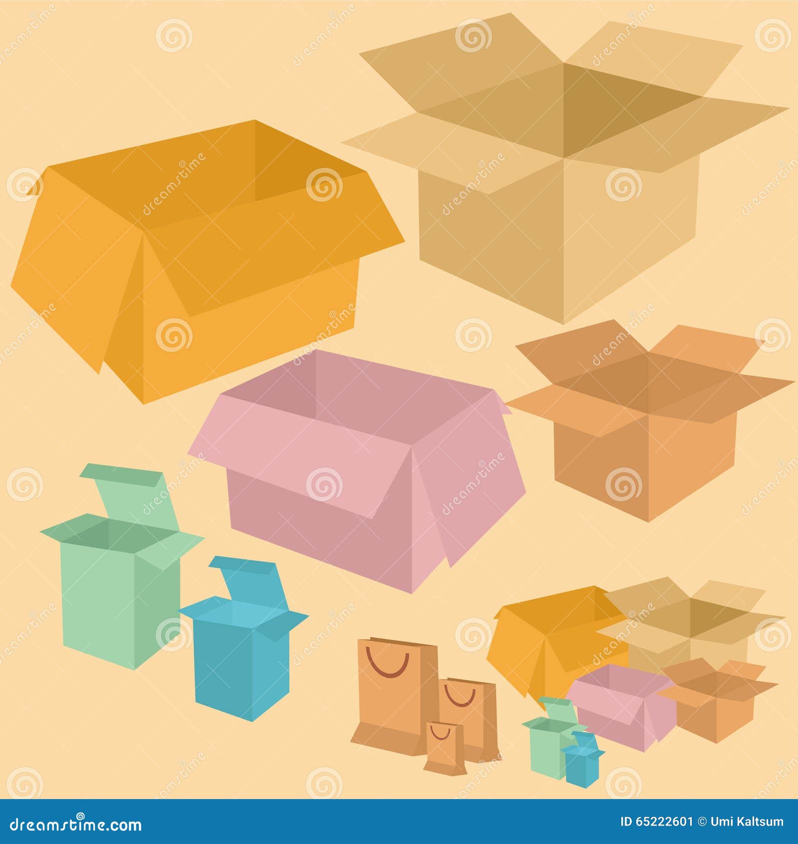 Set of box stock vector. Illustration of business, cardboard - 65222601
