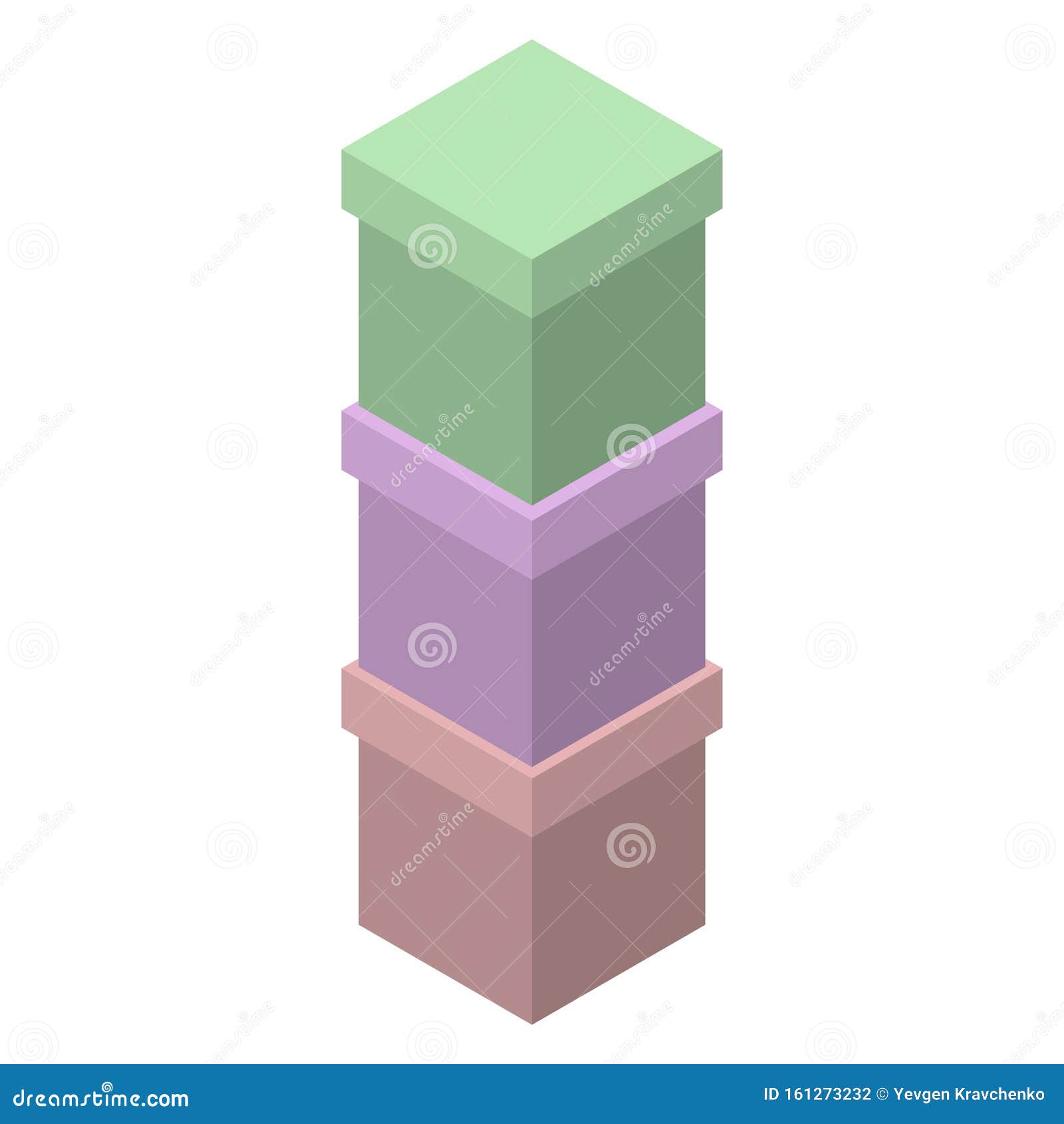 Set of Boxes of Different Colors. Carton Boxes Stock Illustration ...