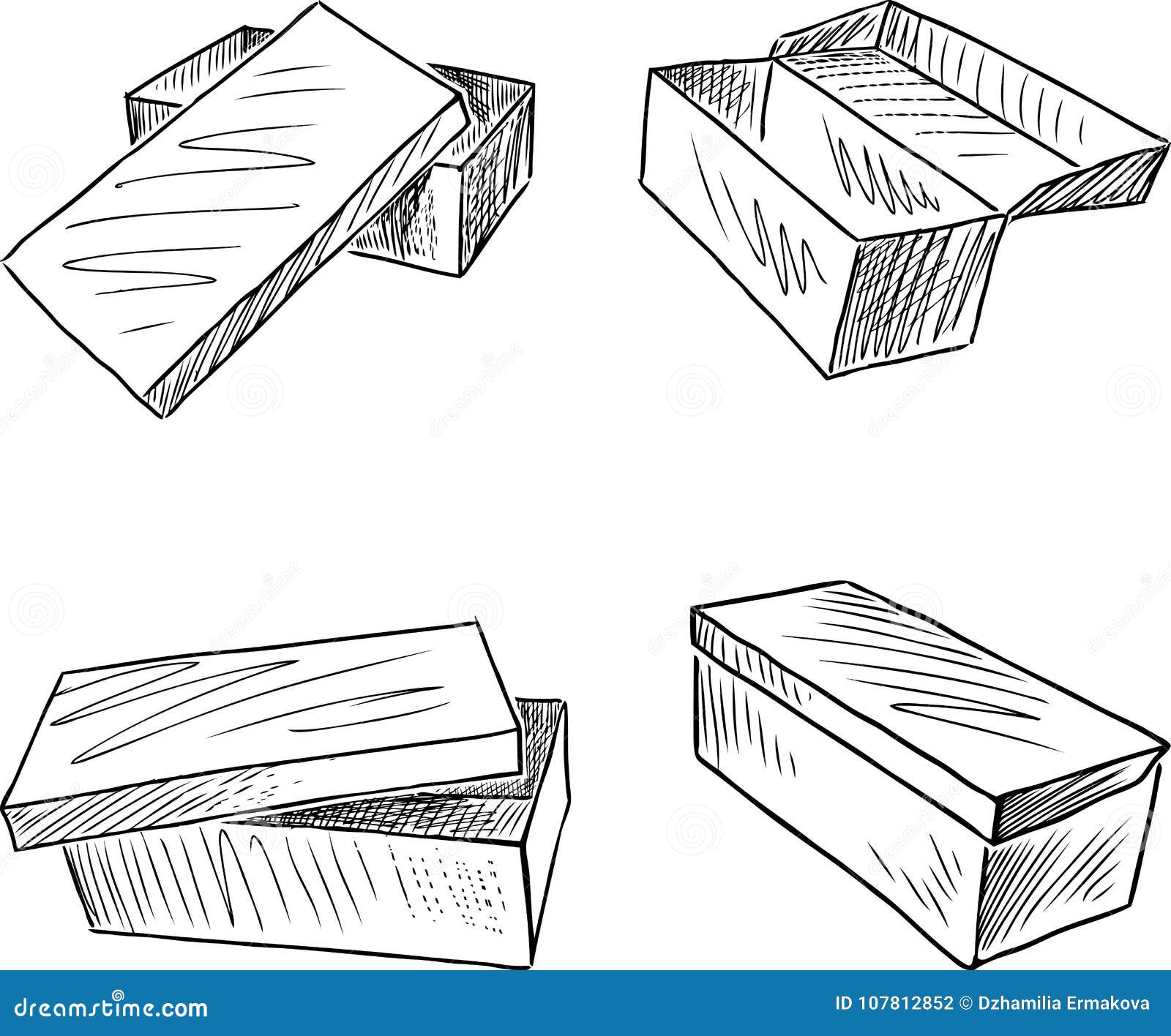 Set of boxes for shoes stock vector. Illustration of isolated - 107812852