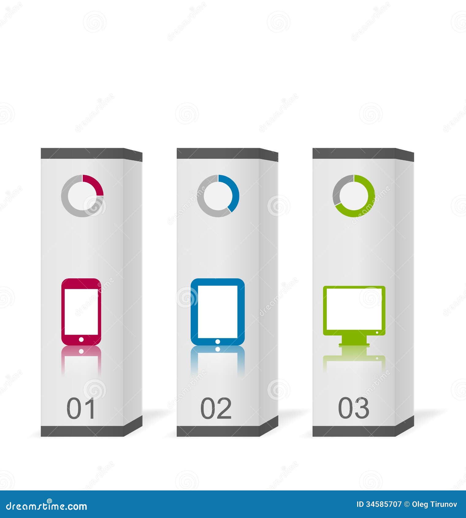Set Boxes with Simple Gadgets Infographic Icons Stock Vector ...