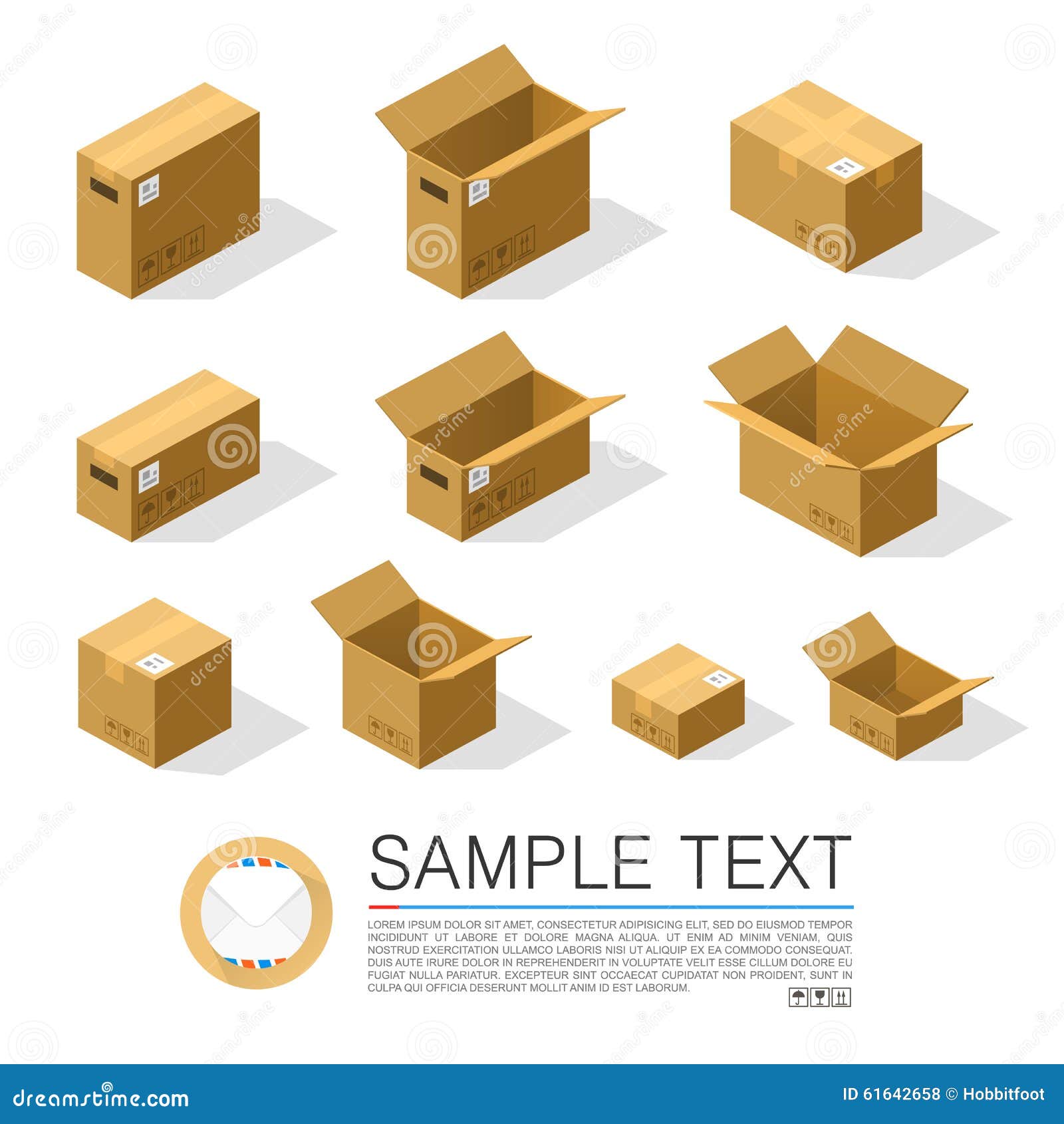 Set of Boxes To Send Isometric Stock Vector - Illustration of post ...