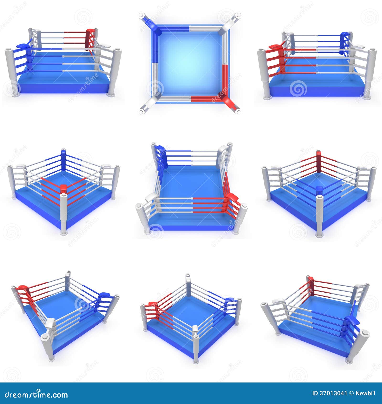 Set of Boxing Ring. High Resolution 3d Render Stock Illustration ...