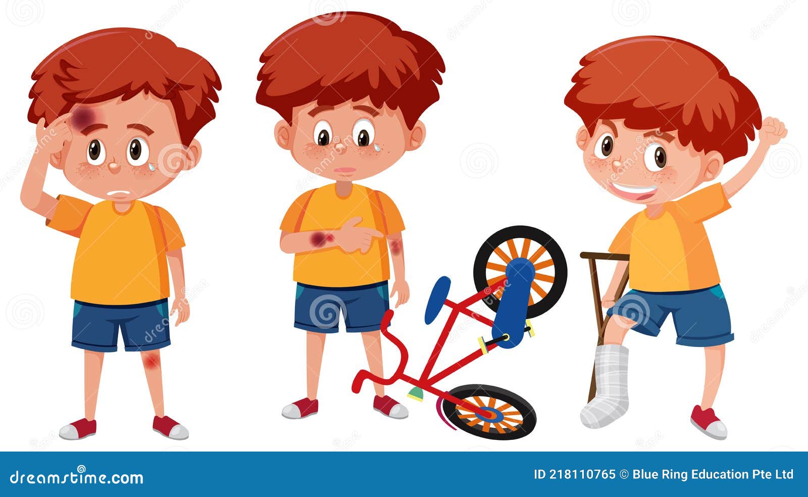 Set of a Boy Cartoon Character Doing Different Activities Stock Vector ...
